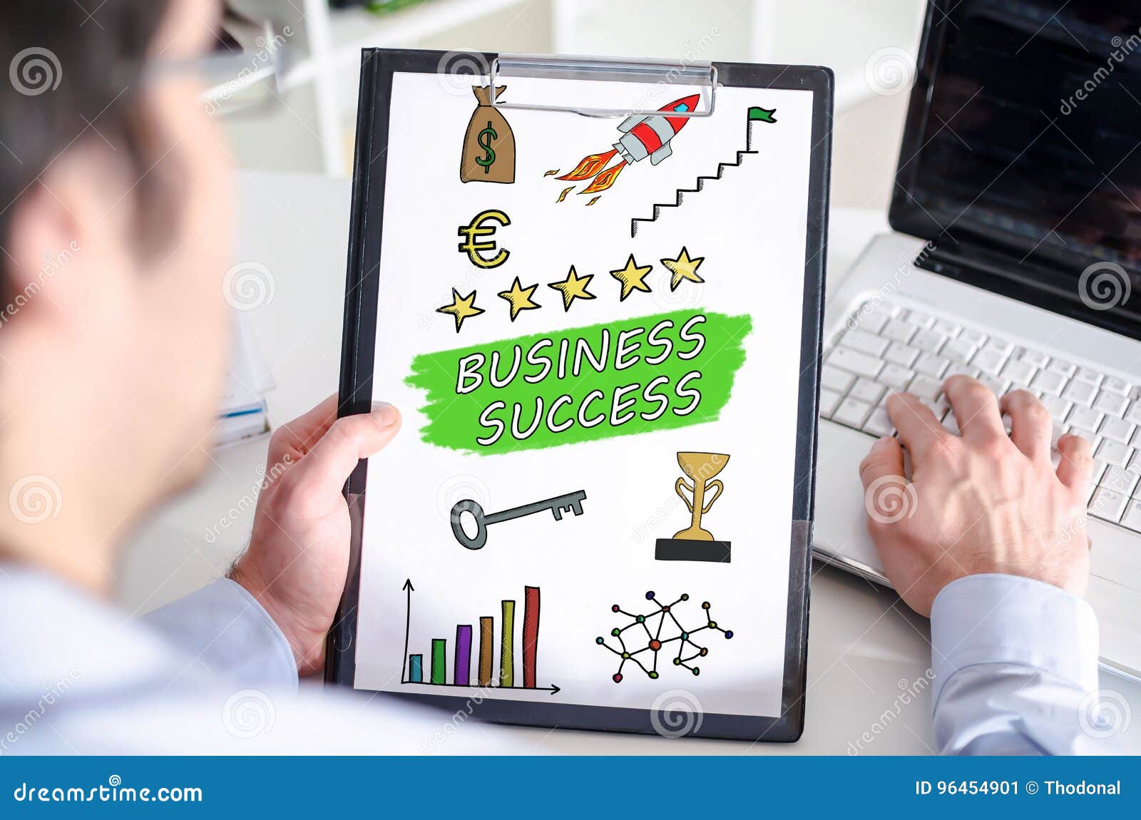Business Success Concept on a Clipboard Stock Image - Image of hand ...