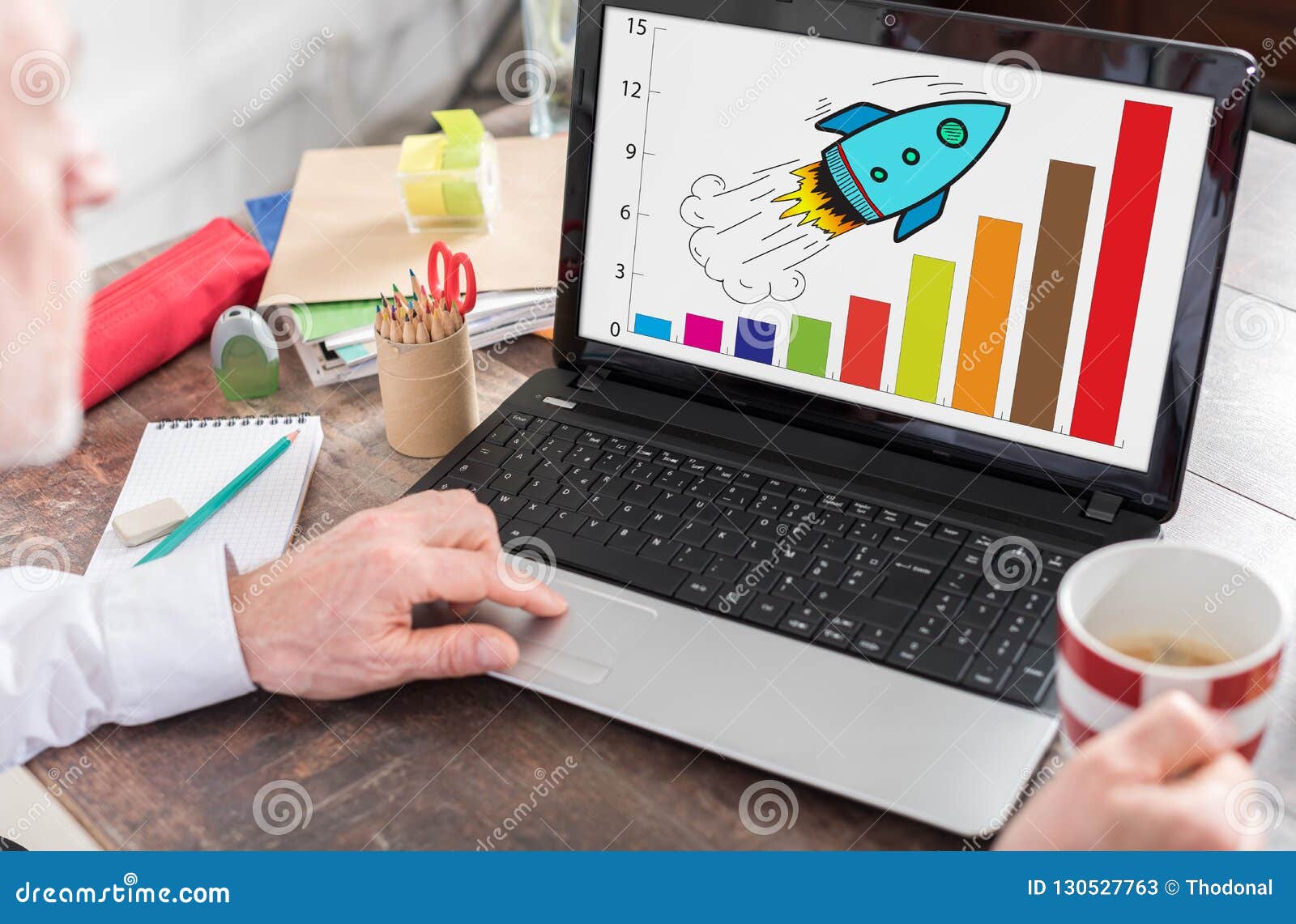 Business Success Concept on a Laptop Screen Stock Image - Image of ...
