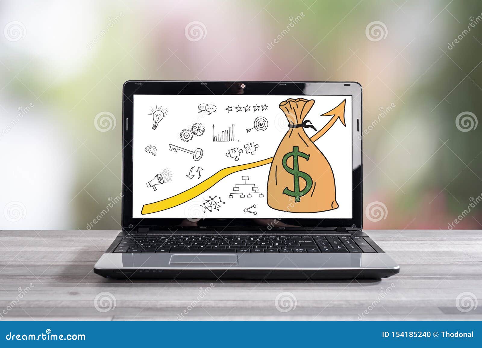 Business Success Concept on a Laptop Screen Stock Photo - Image of ...