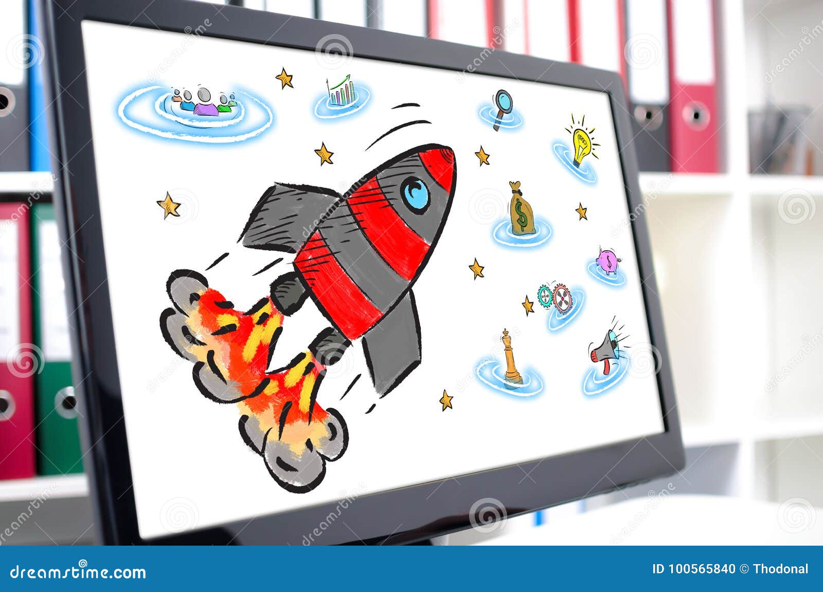 Business Success Concept on a Computer Screen Stock Photo - Image of ...