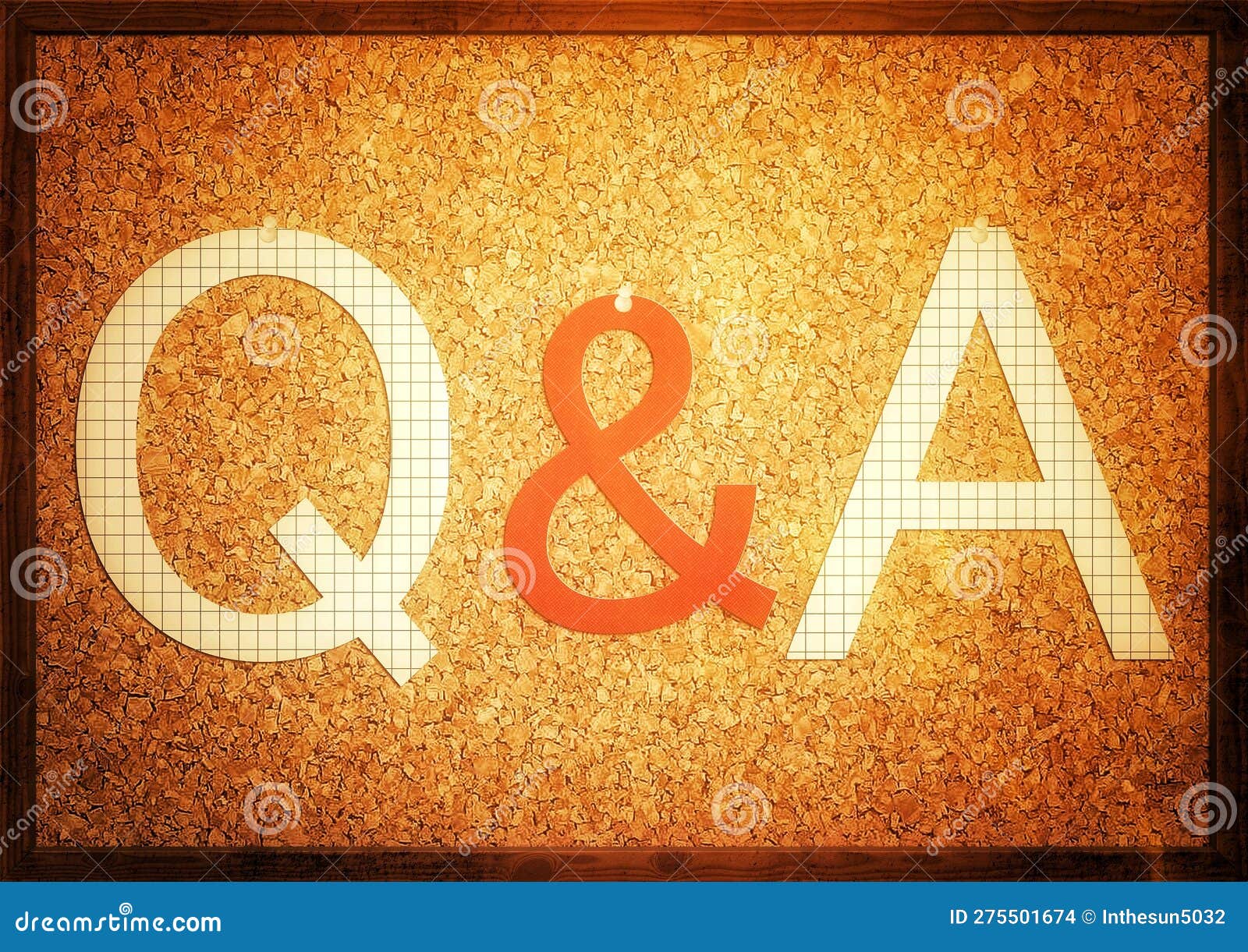 Question and Answer Sign on a Retro Corkboard Stock Illustration ...