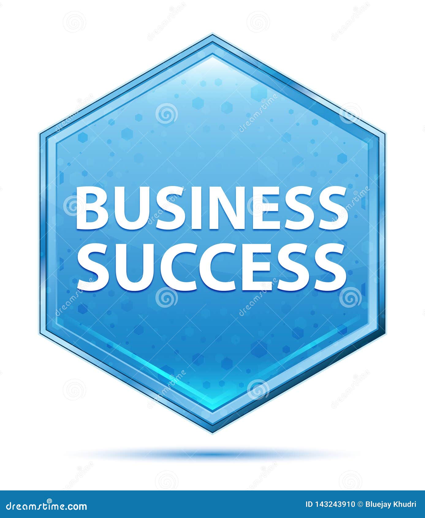 Business Success Crystal Blue Hexagon Button Stock Illustration ...