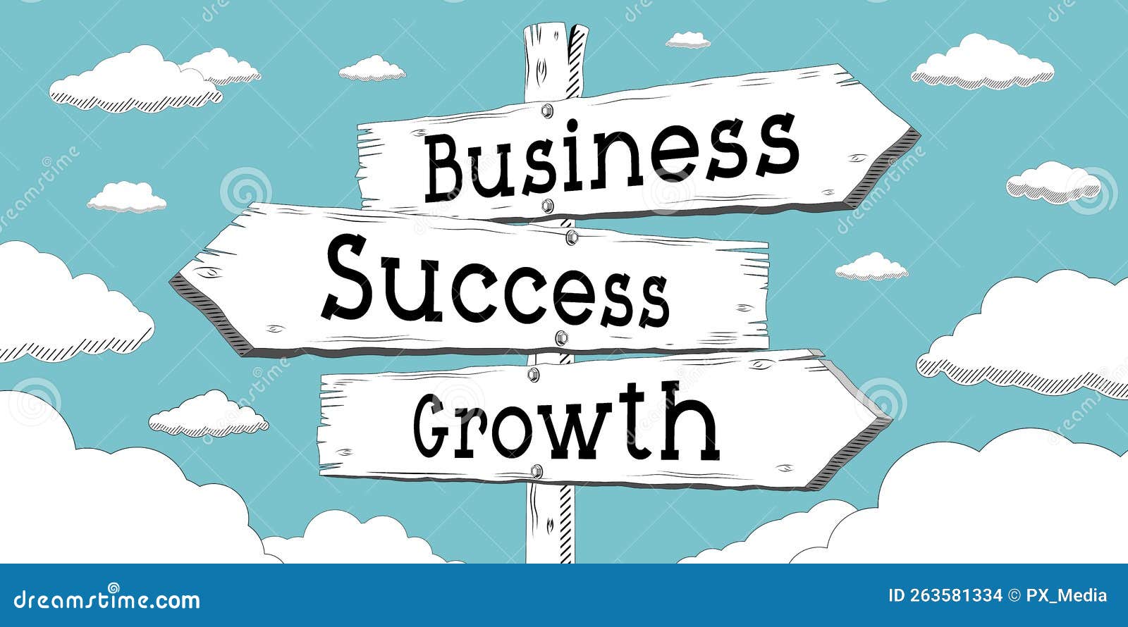 Business, Success, Growth - Outline Signpost with Three Arrows Stock ... Business, Success, Growth - Outline Signpost with Three Arrows Stock ...