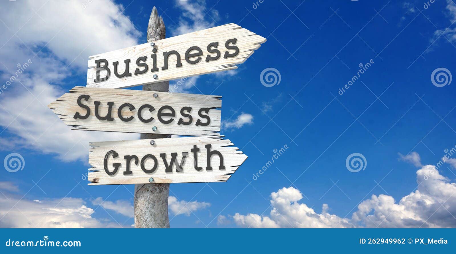 Business, Success, Growth - Wooden Signpost with Three Arrows Stock ... Business, Success, Growth - Wooden Signpost with Three Arrows Stock ...