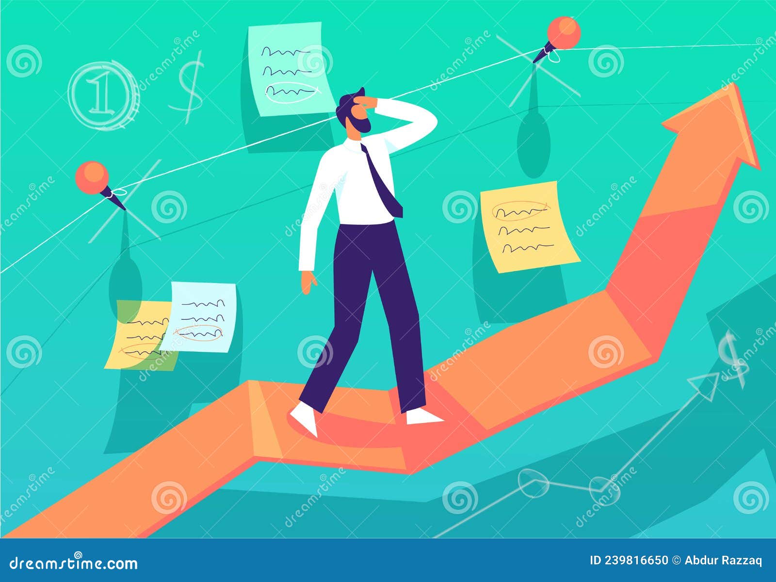 Business Success Illustration, Preplanning Success Vector Concept Stock ...