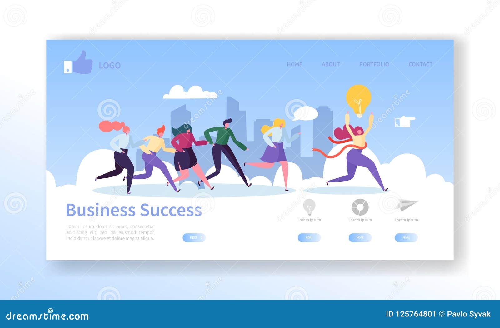 Business Success Landing Page Template. Website Layout with Flat People ... Business Success Landing Page Template. Website Layout with Flat People ...