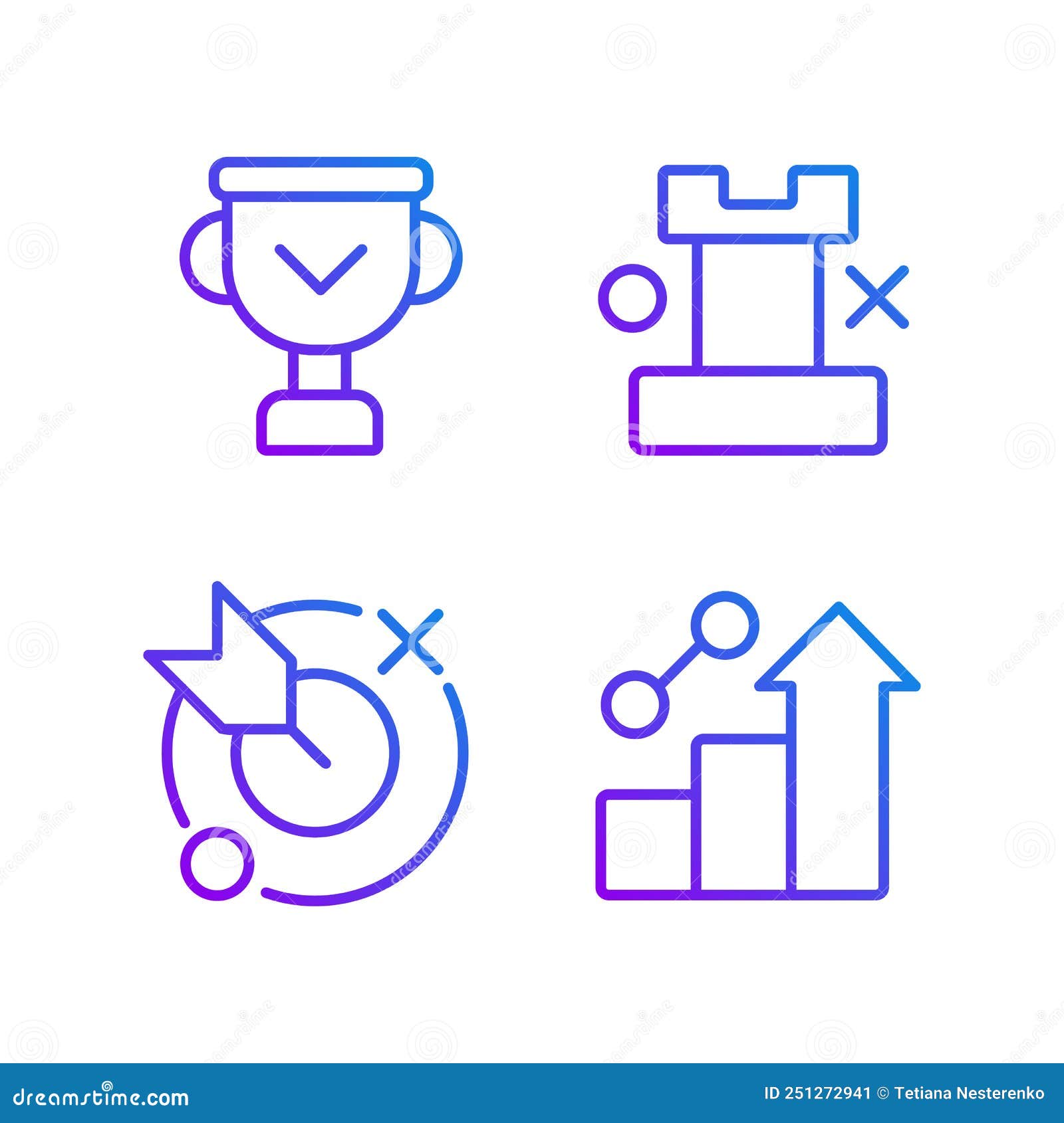 Business Success Pixel Perfect Gradient Linear Vector Icons Set Stock ...