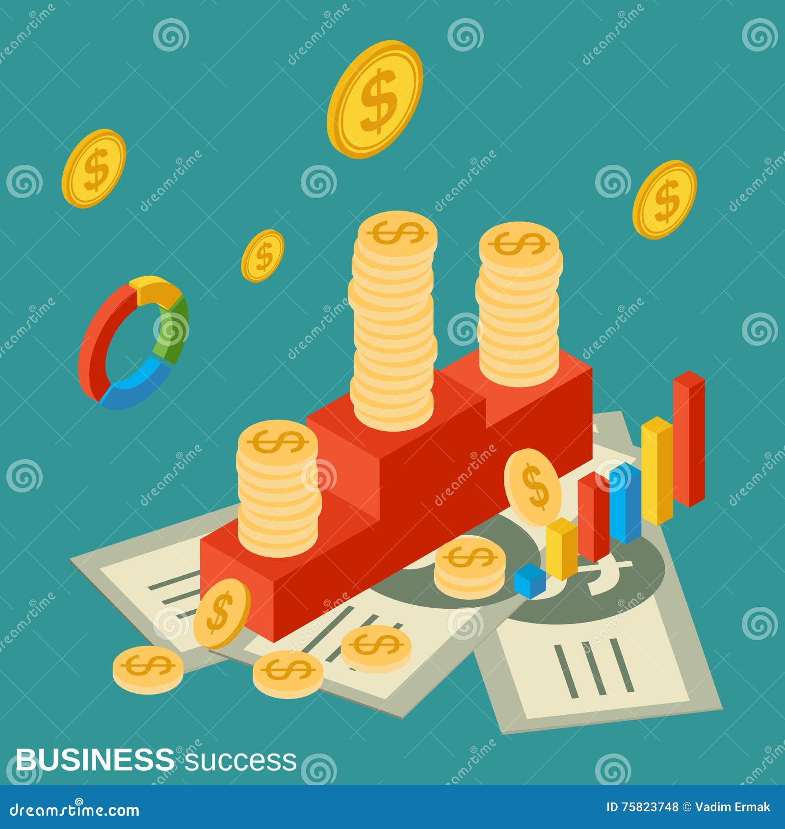 Business Success Vector Concept Stock Vector - Illustration of flat ...