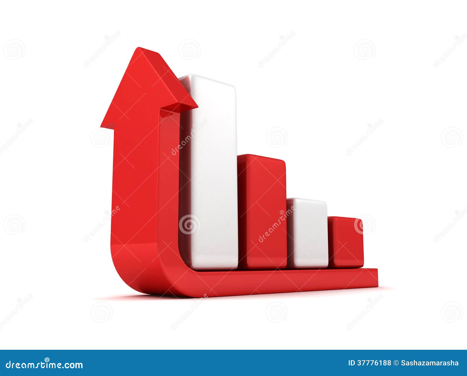 Business Successful Bar Graph Growth Red Arrow Stock Illustration ...