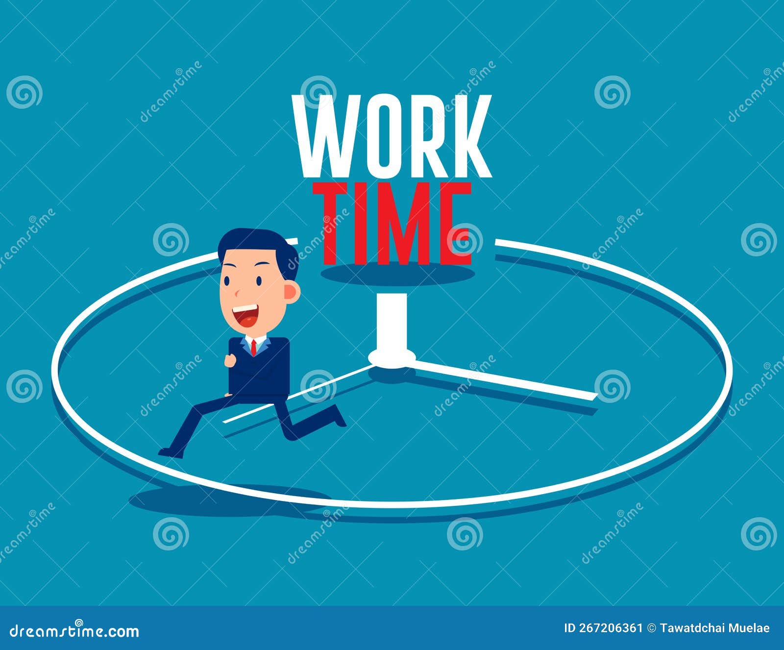 Business Suit with a Briefcase Runs Along the Clock Arrow Stock Vector ...
