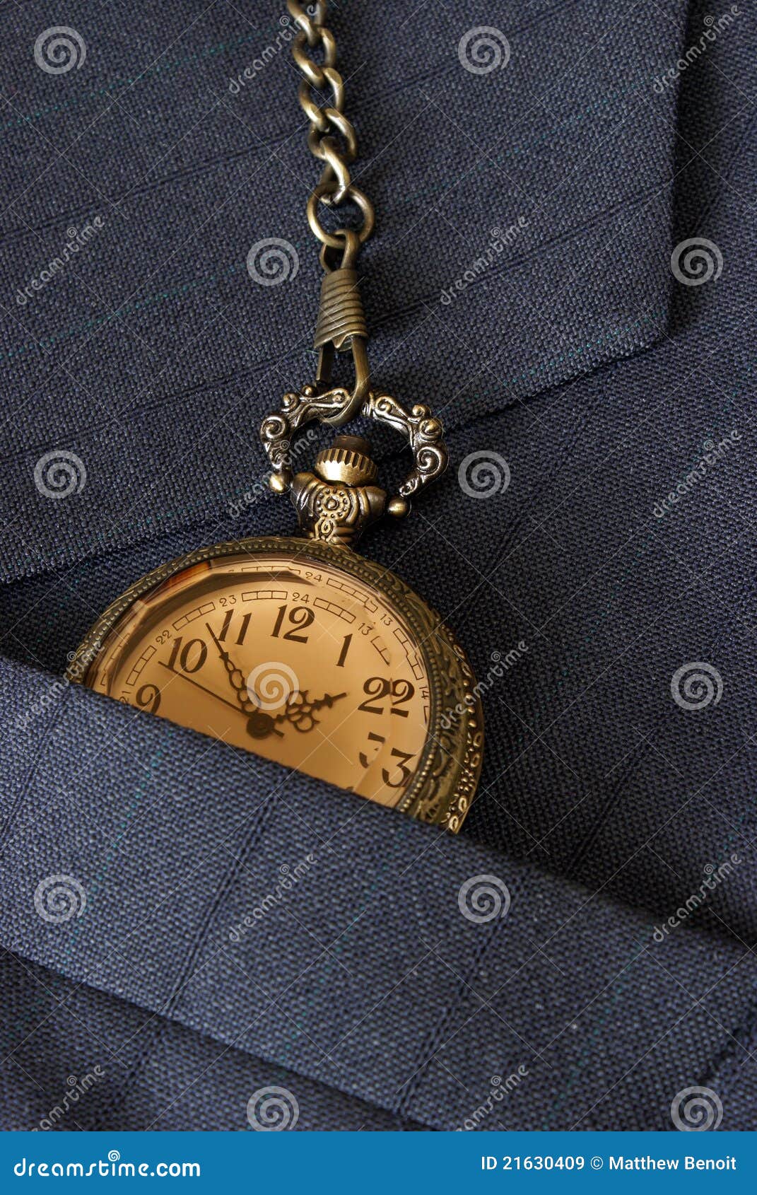 Business Suit and Pocket Watch Stock Image - Image of time, blue: 21630409