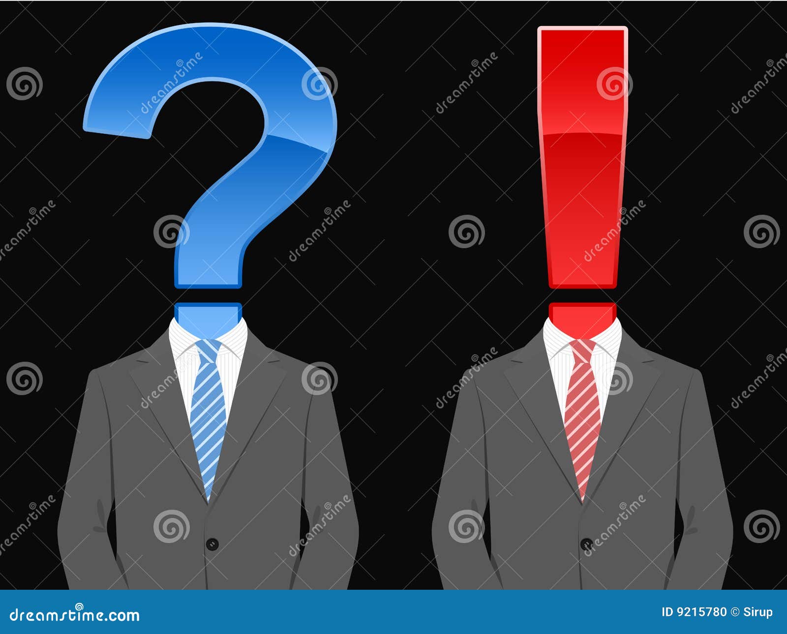 Business Suit with Question and Exclamation Mark Stock Vector ...