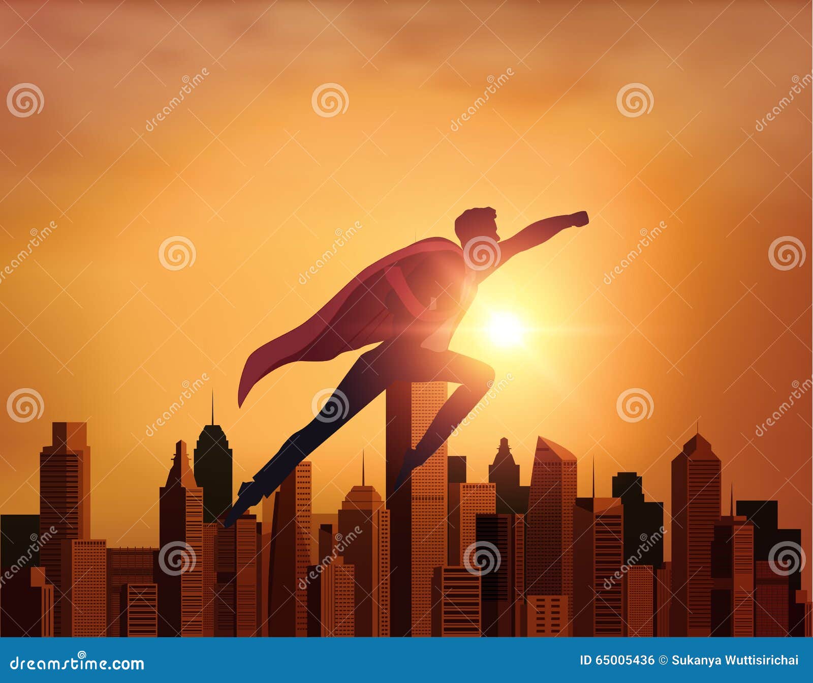 Business Superhero with City Stock Vector - Illustration of heroes ...