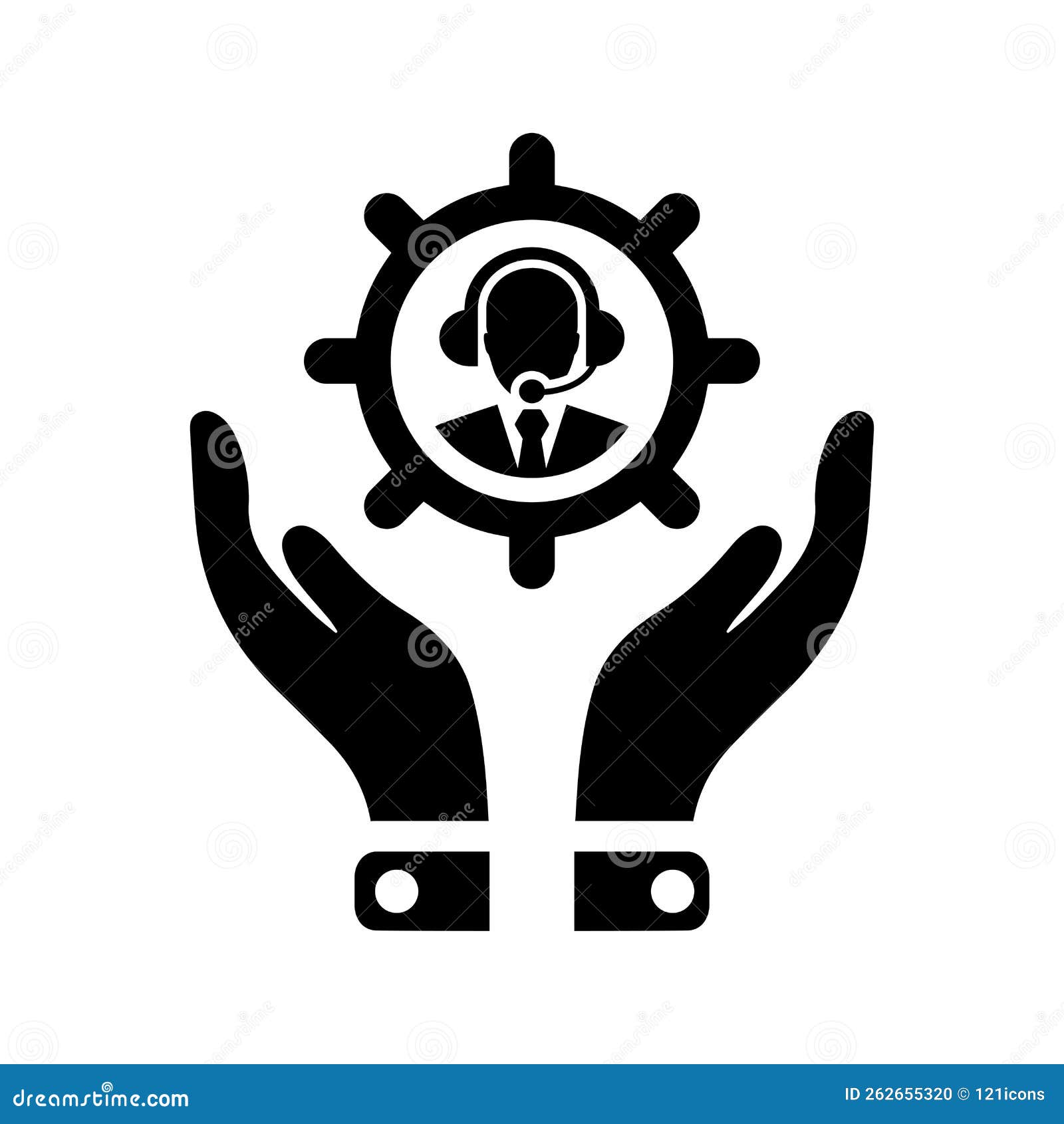 Business Support Icon. Black Vect Stock Illustration - Illustration of ...
