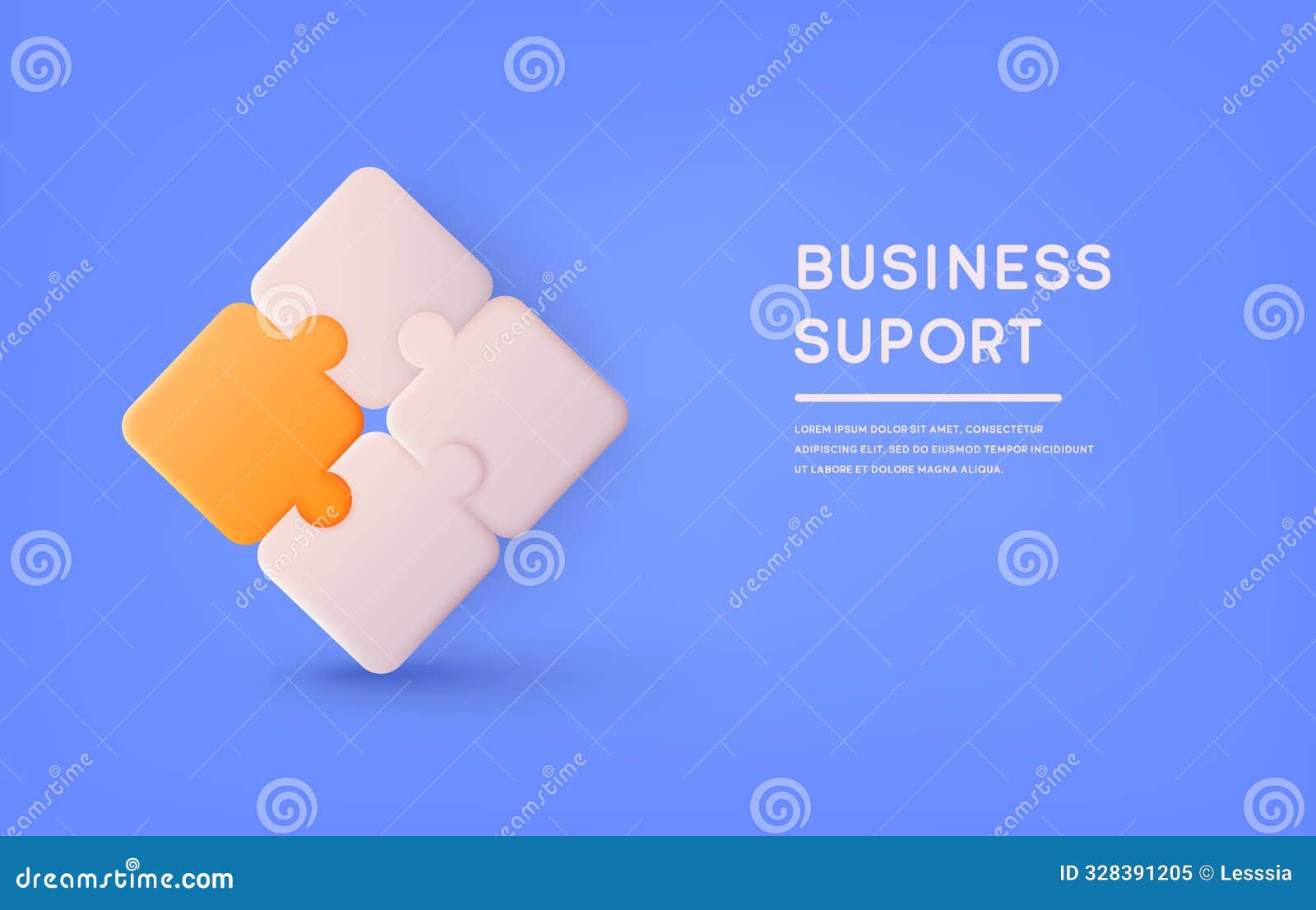 Business Support. Jigsaw or Puzzle Pieces Stock Illustration ...