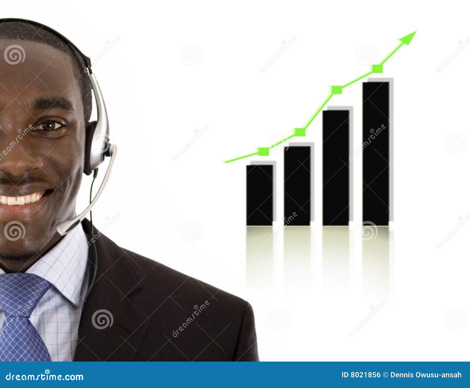Business Support Man with Rising Graph Stock Photo - Image of center ...