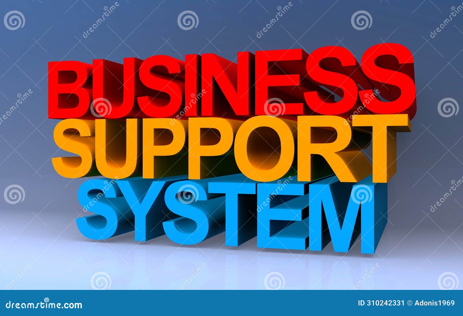 Business Support System on Blue Stock Illustration - Illustration of ...