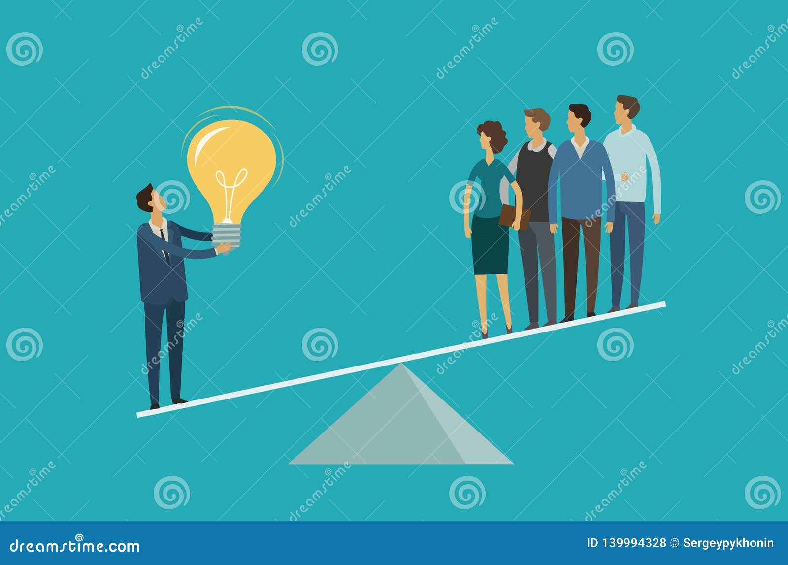 Idea Competition Idea Concept. Business Cartoon Idea Symbol. Vector ...