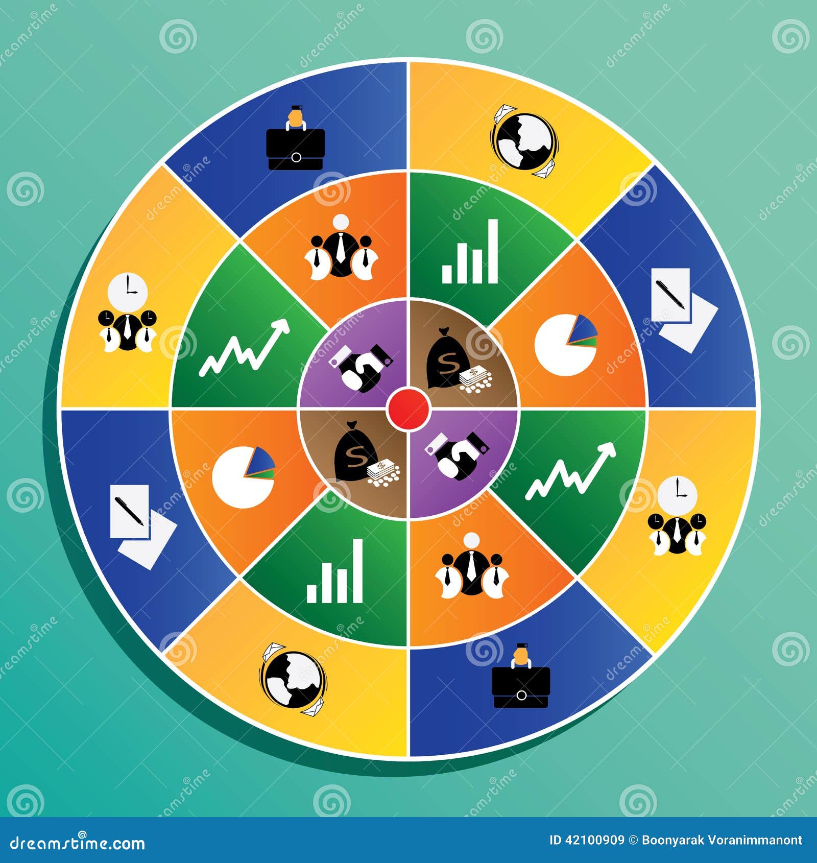 Business symbol on target stock vector. Illustration of grow - 42100909