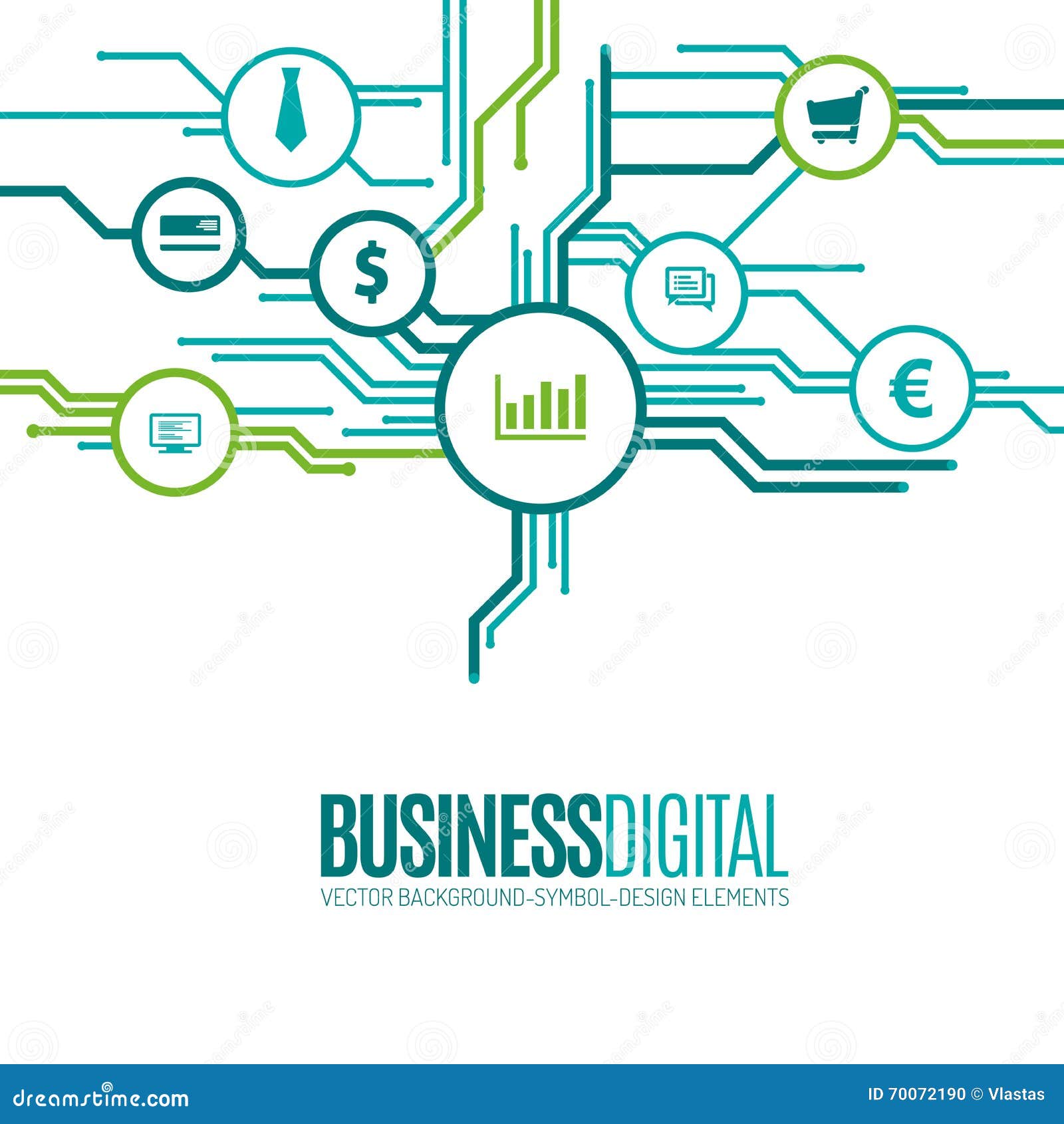 Business Symbols As Digital Technology Layout. Stock Illustration ...