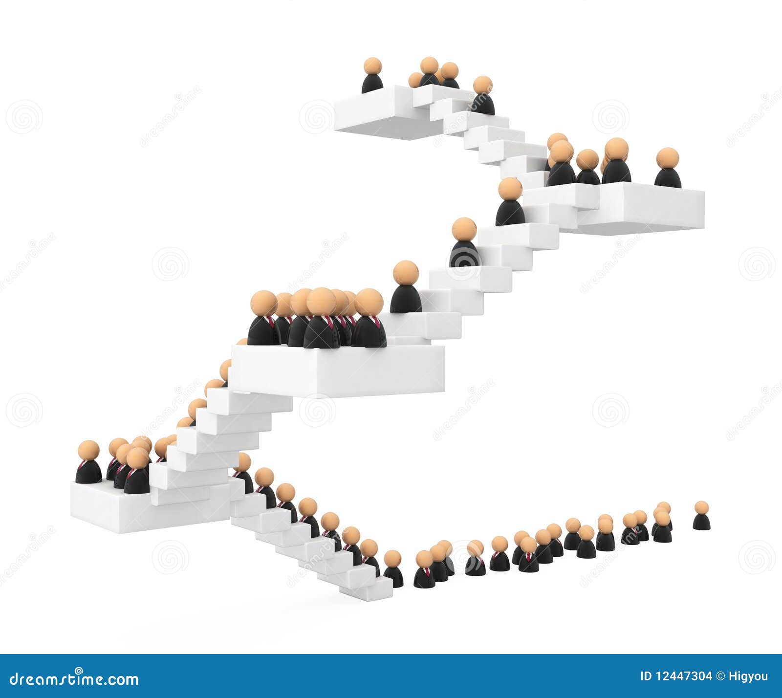 Business Symbols, Crowd Stair Stock Illustration - Illustration of ...