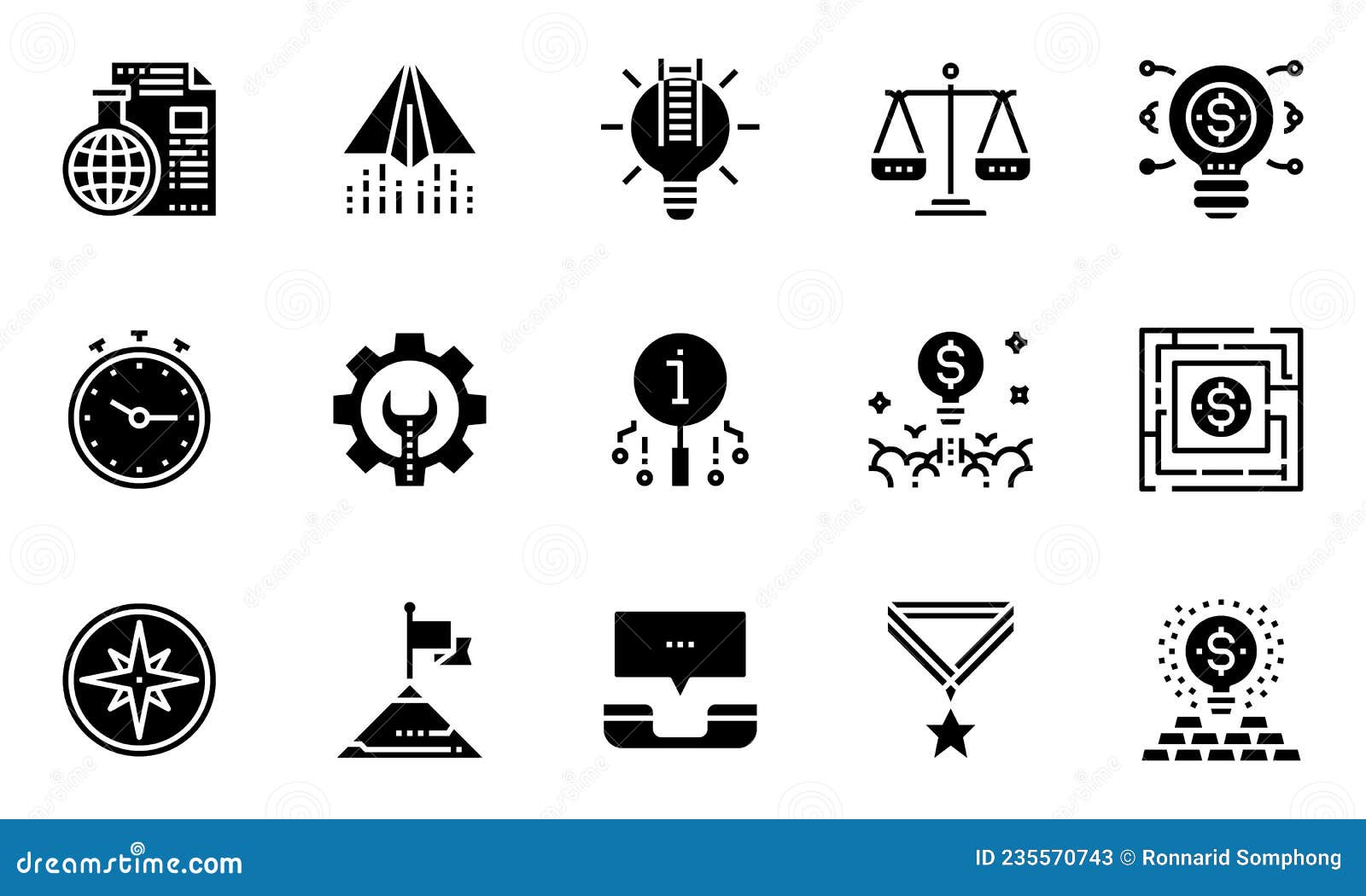 Business Symbols Elements Line Icons ,Think Different, Engineering ...
