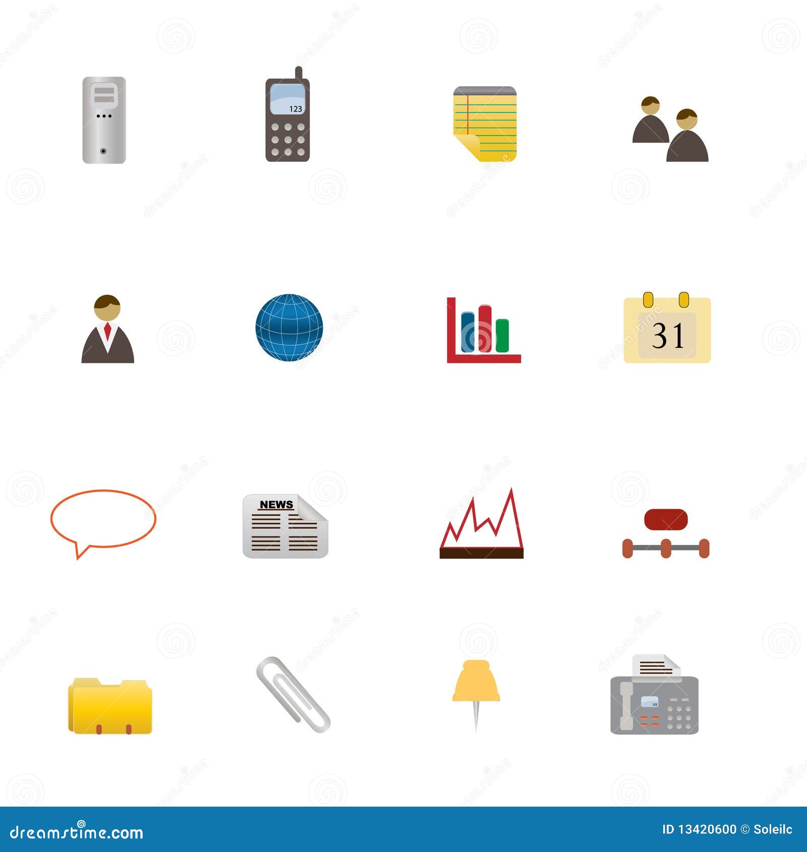 Business Symbols Icon Set stock vector. Illustration of checkmark ...