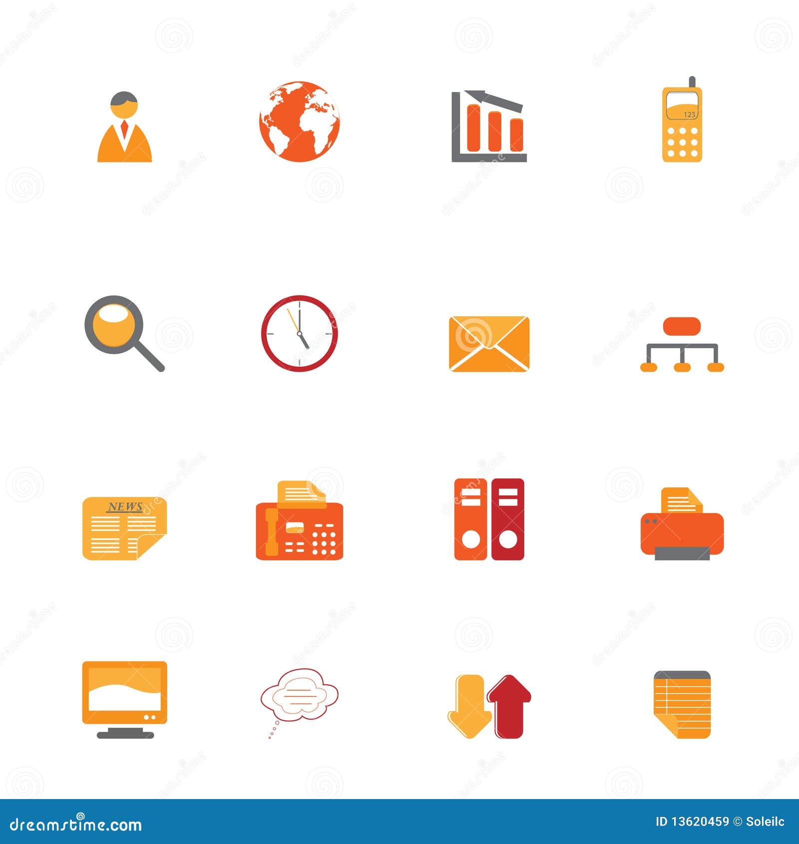 Business Symbols In Orange Tones Royalty Free Stock Images - Image ...