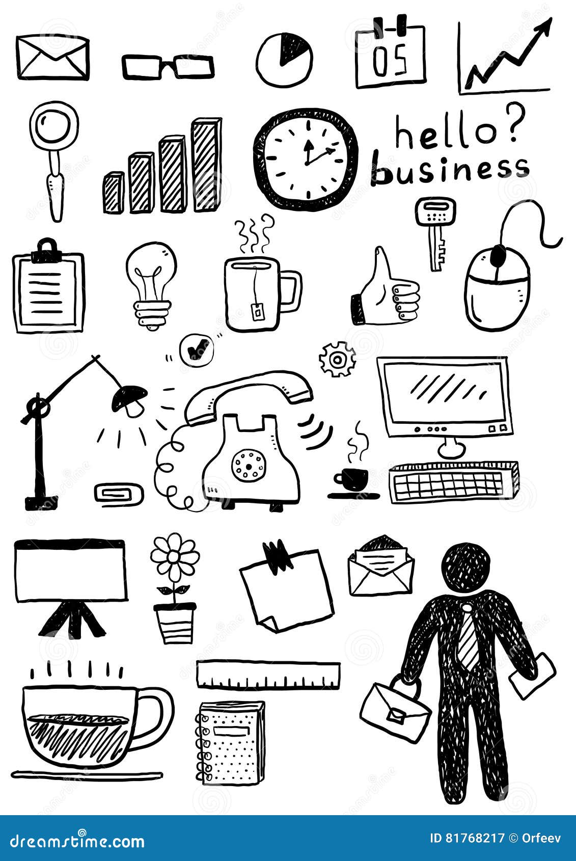 Business Symbols stock vector. Illustration of drawing - 81768217