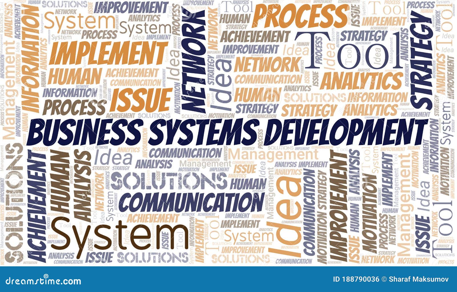 Business Systems Development Typography Vector Word Cloud. Stock Vector ...