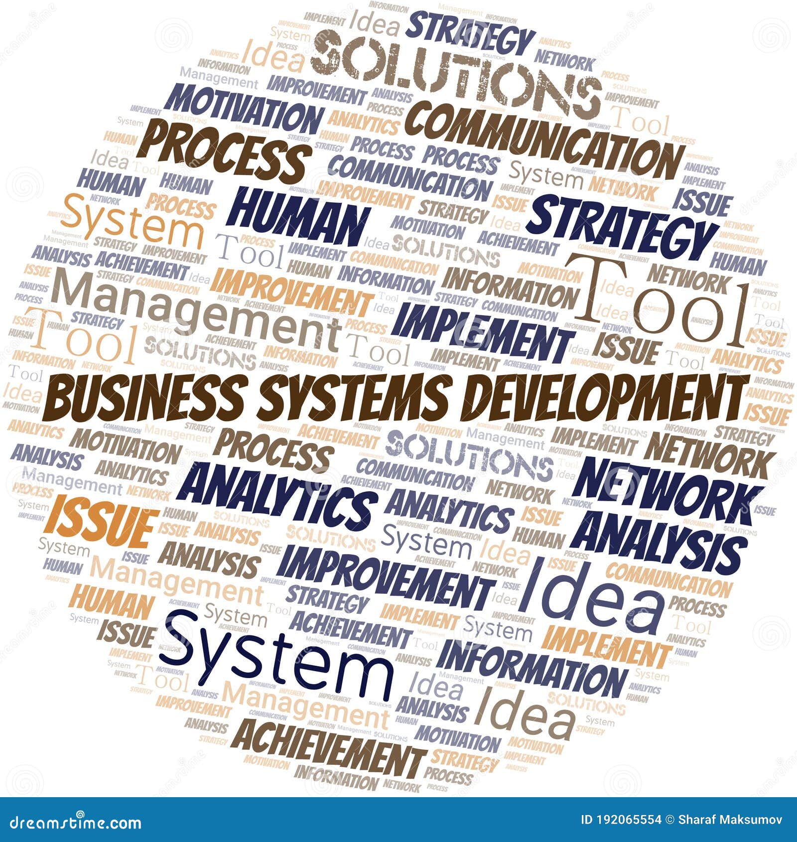 Business Systems Development Typography Vector Word Cloud. Stock Vector ...