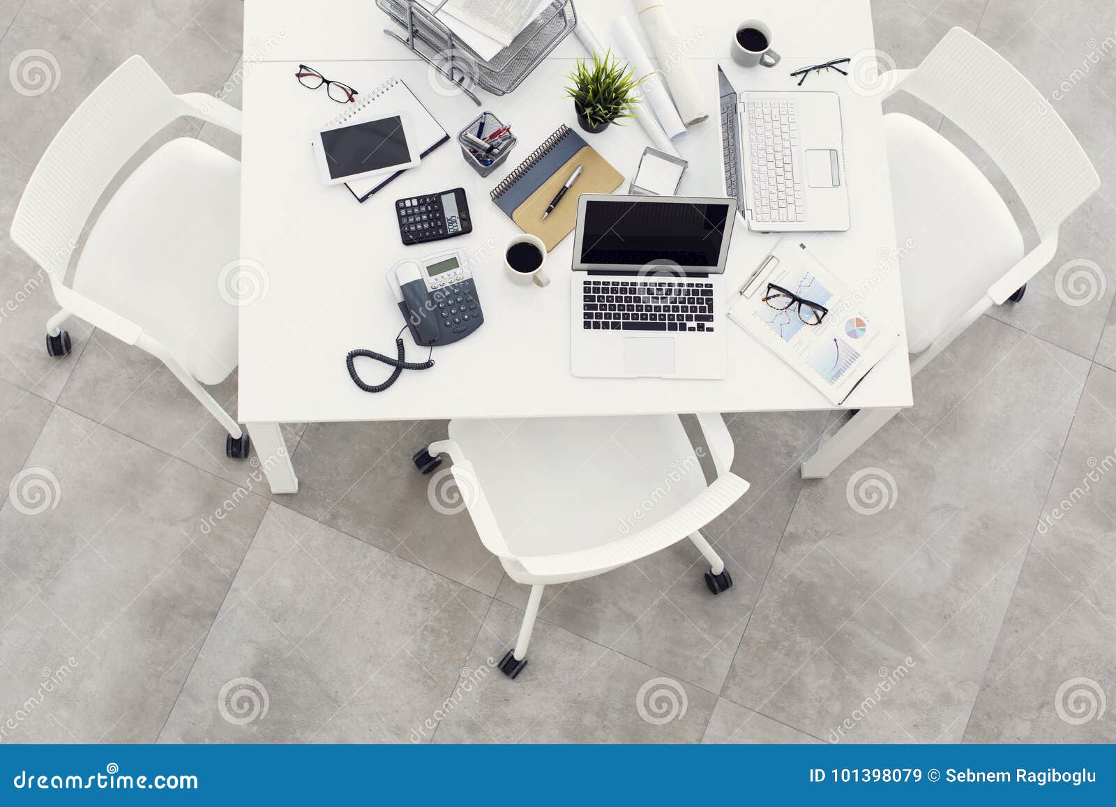 Business Table in the Office Stock Image - Image of office, table ...