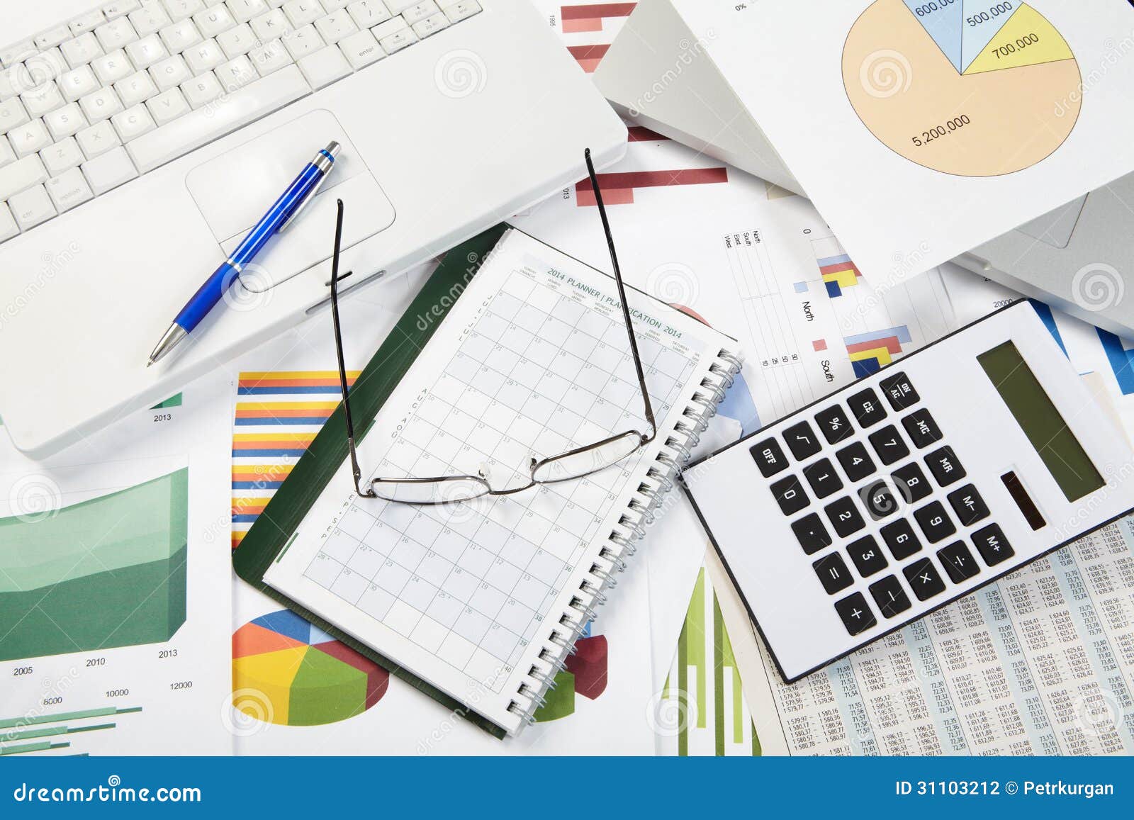 Business Table in the Office Stock Photo - Image of positive, blue ...