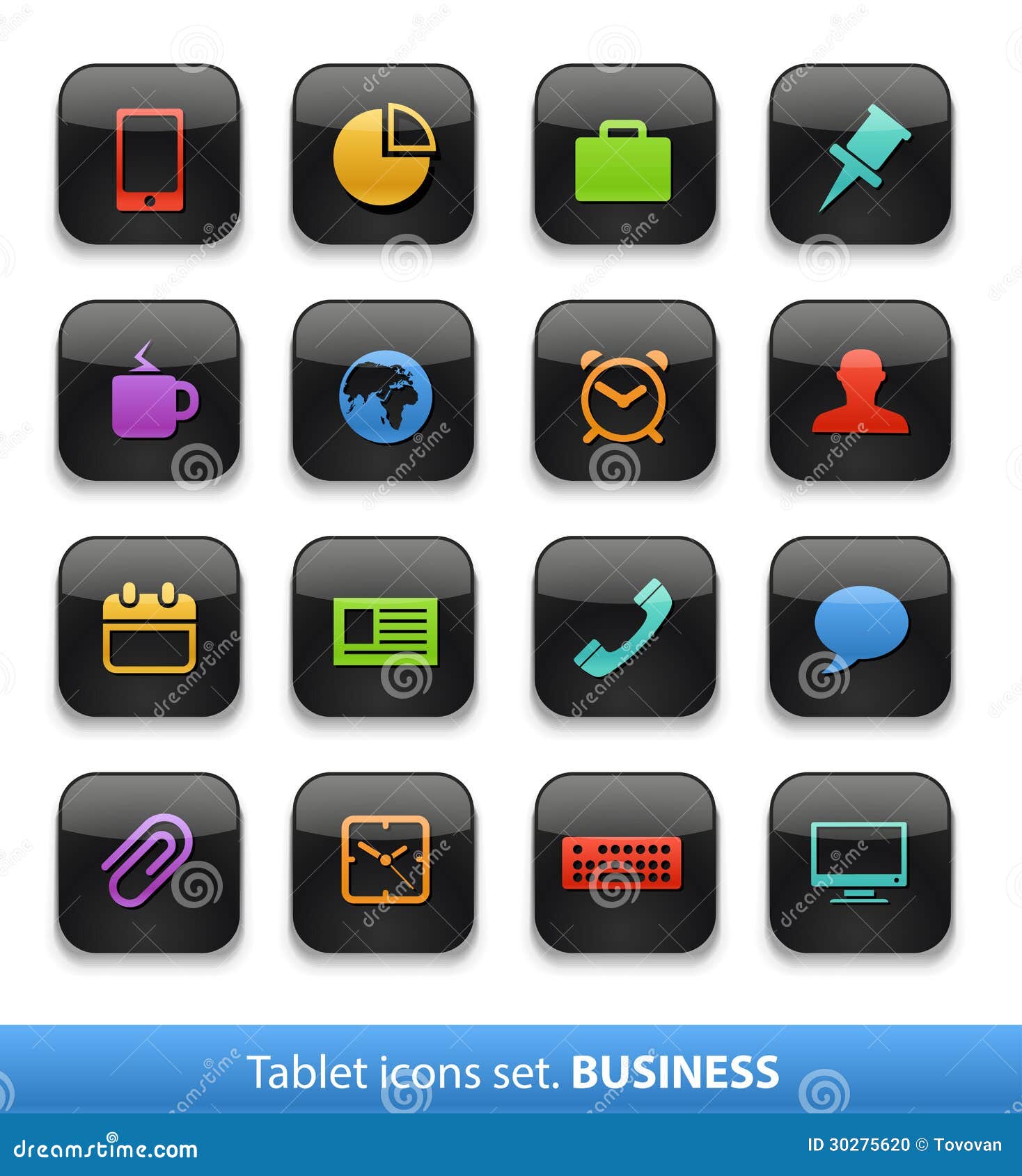 Tablet Buttons Collection on White Stock Vector - Illustration of color ...