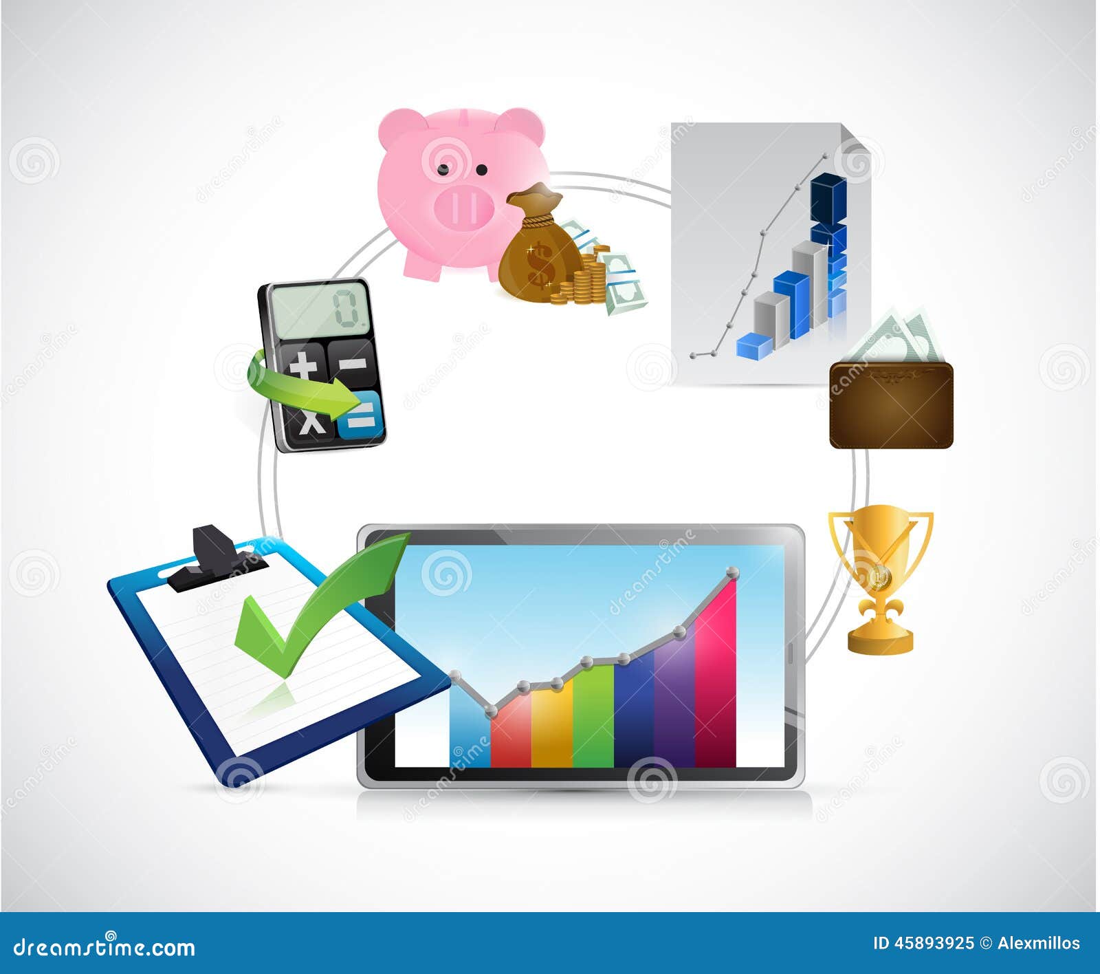 Business Tablet Concept Illustration Stock Illustration - Illustration ...