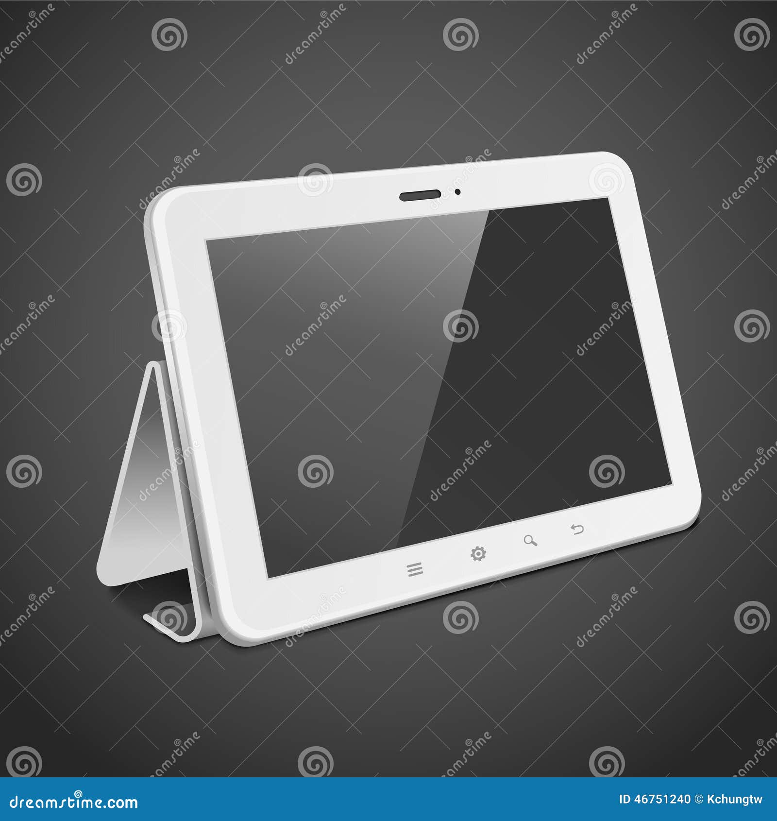 Business Tablet with Power Button Stock Vector - Illustration of ...