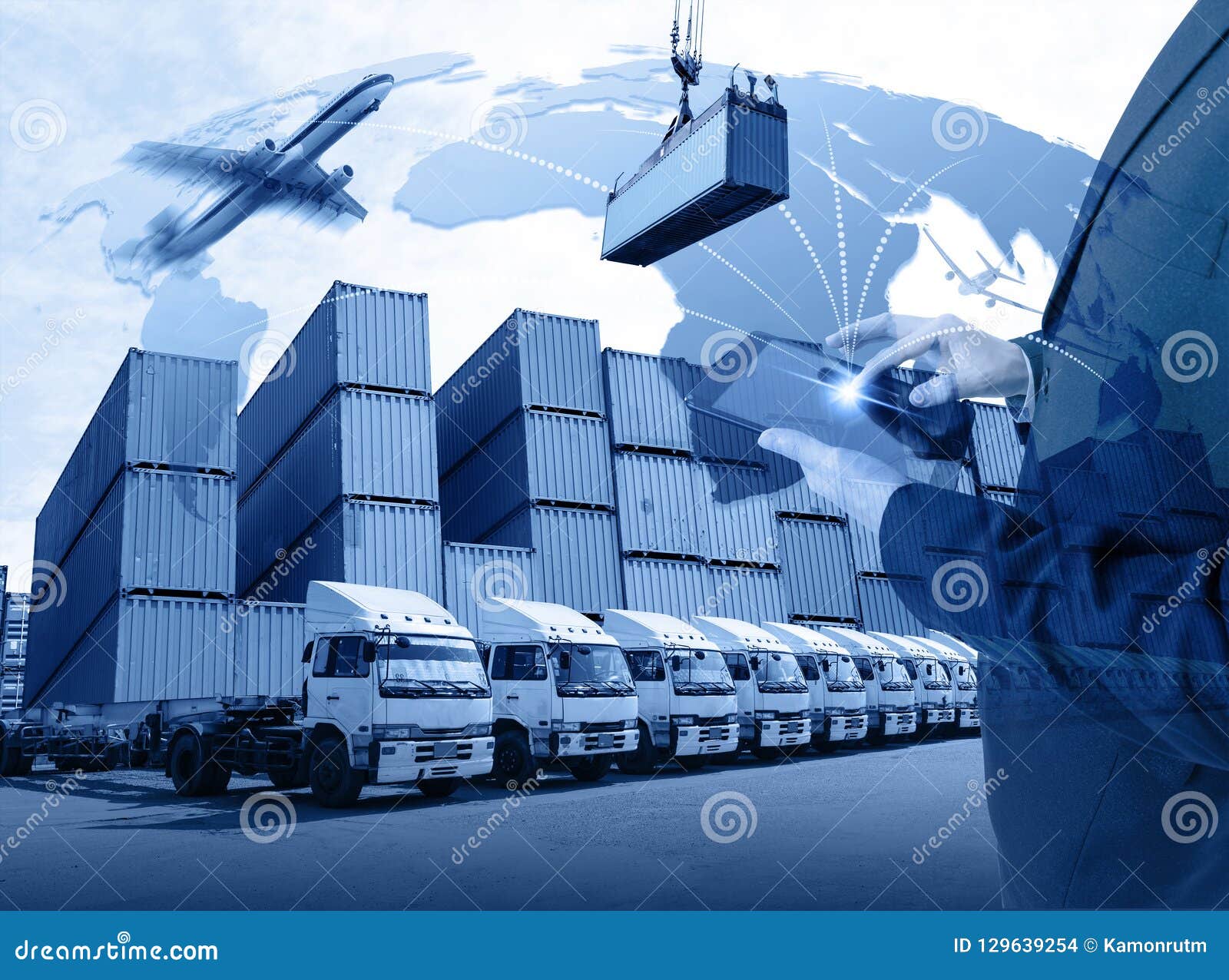 Import, Export, Logistics Concept - Map Global Partner Connection Of ... Import, Export, Logistics Concept - Map Global Partner Connection Of ...