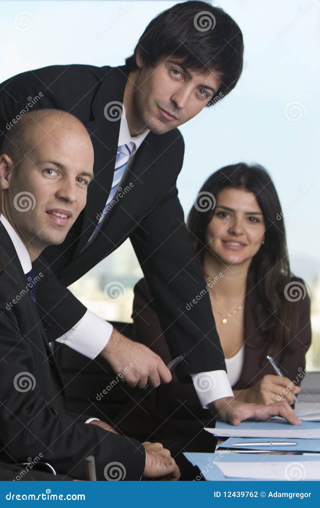 Business talk stock photo. Image of meeting, group, papers - 12439762
