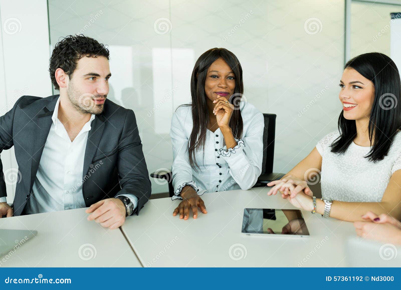 Business Talk while Sitting at a Table and Analyzing Results Stock ...