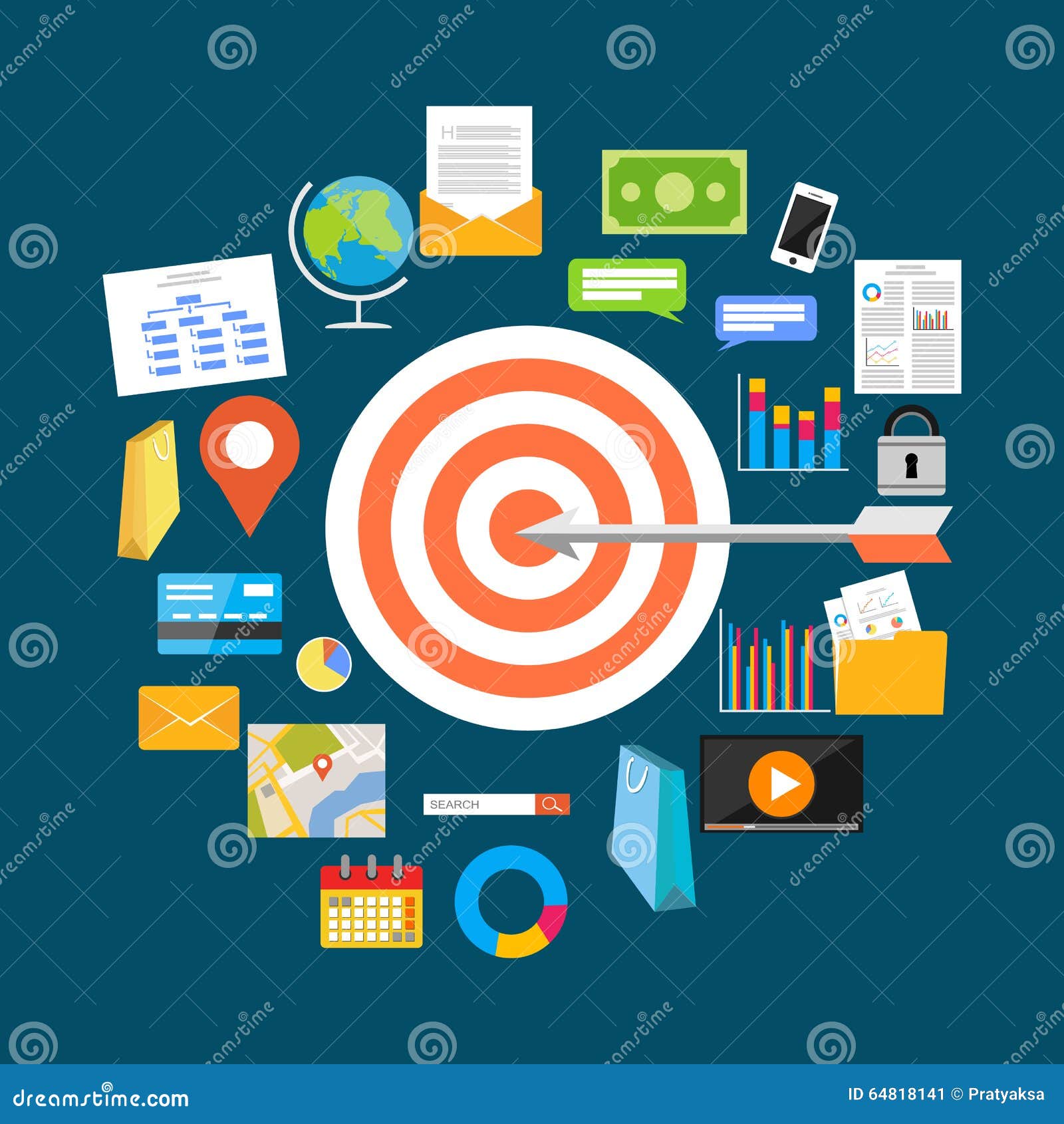 Business Target Concept Illustration. Stock Vector - Illustration of ...