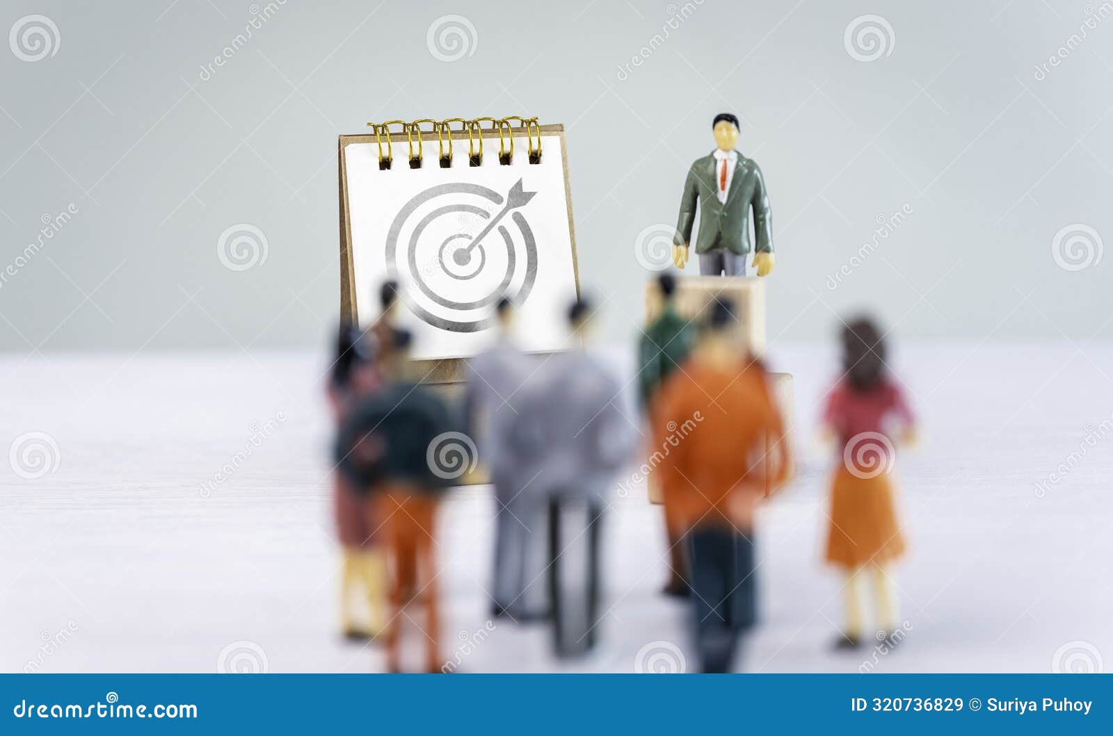 Business Target Concept Leader Presenting Goals and Strategy To a Team ...