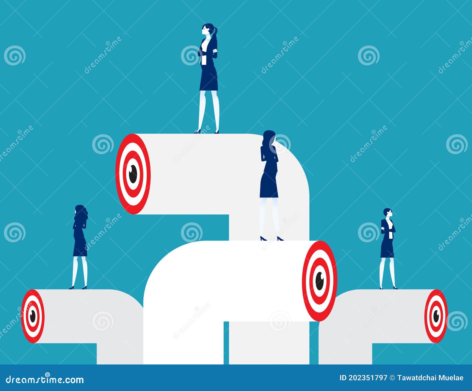 Business Target Direction Planning. Stock Vector Illustration Stock ...