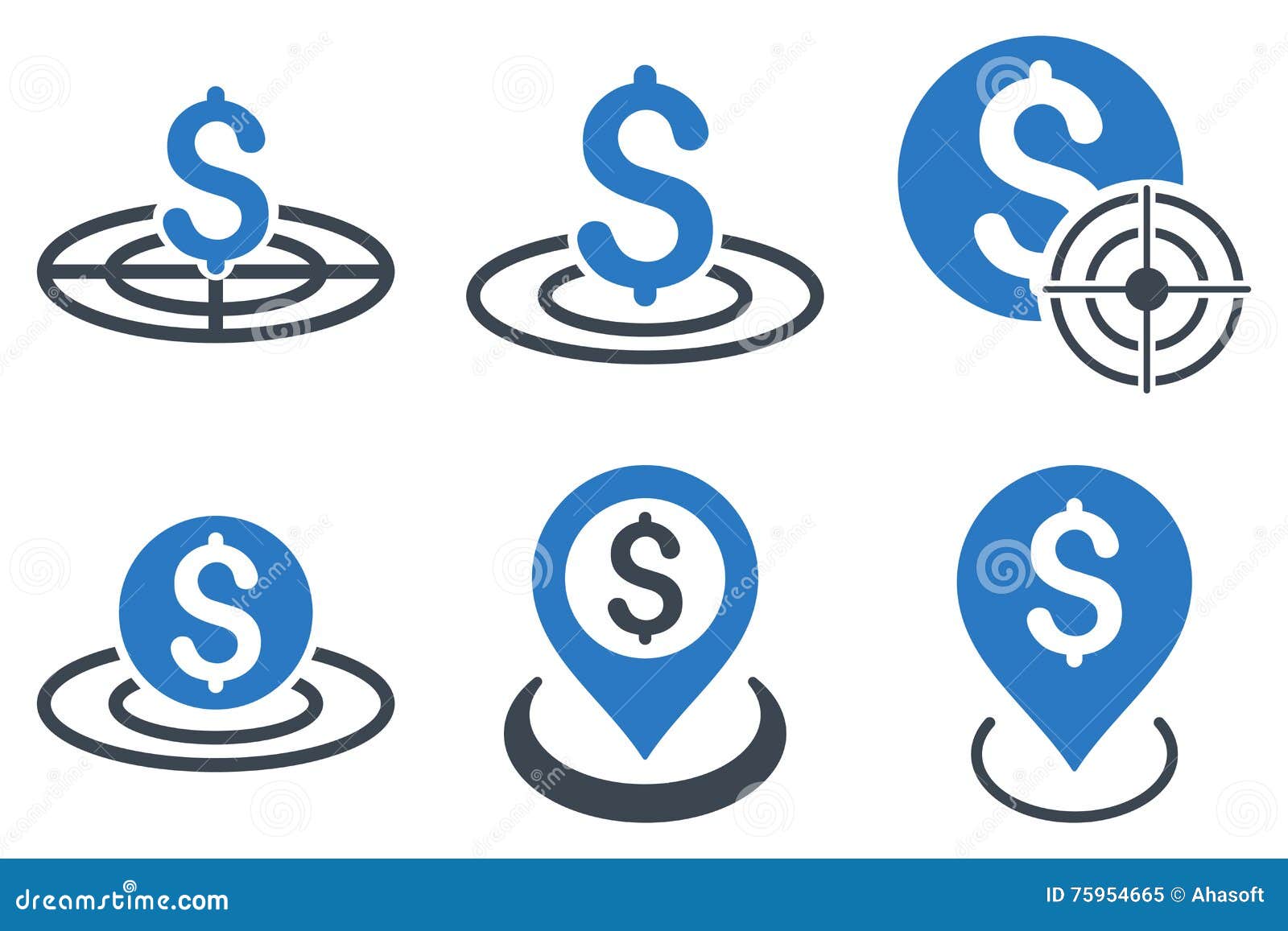 Business Target Flat Vector Icons Stock Vector - Illustration of cross ...