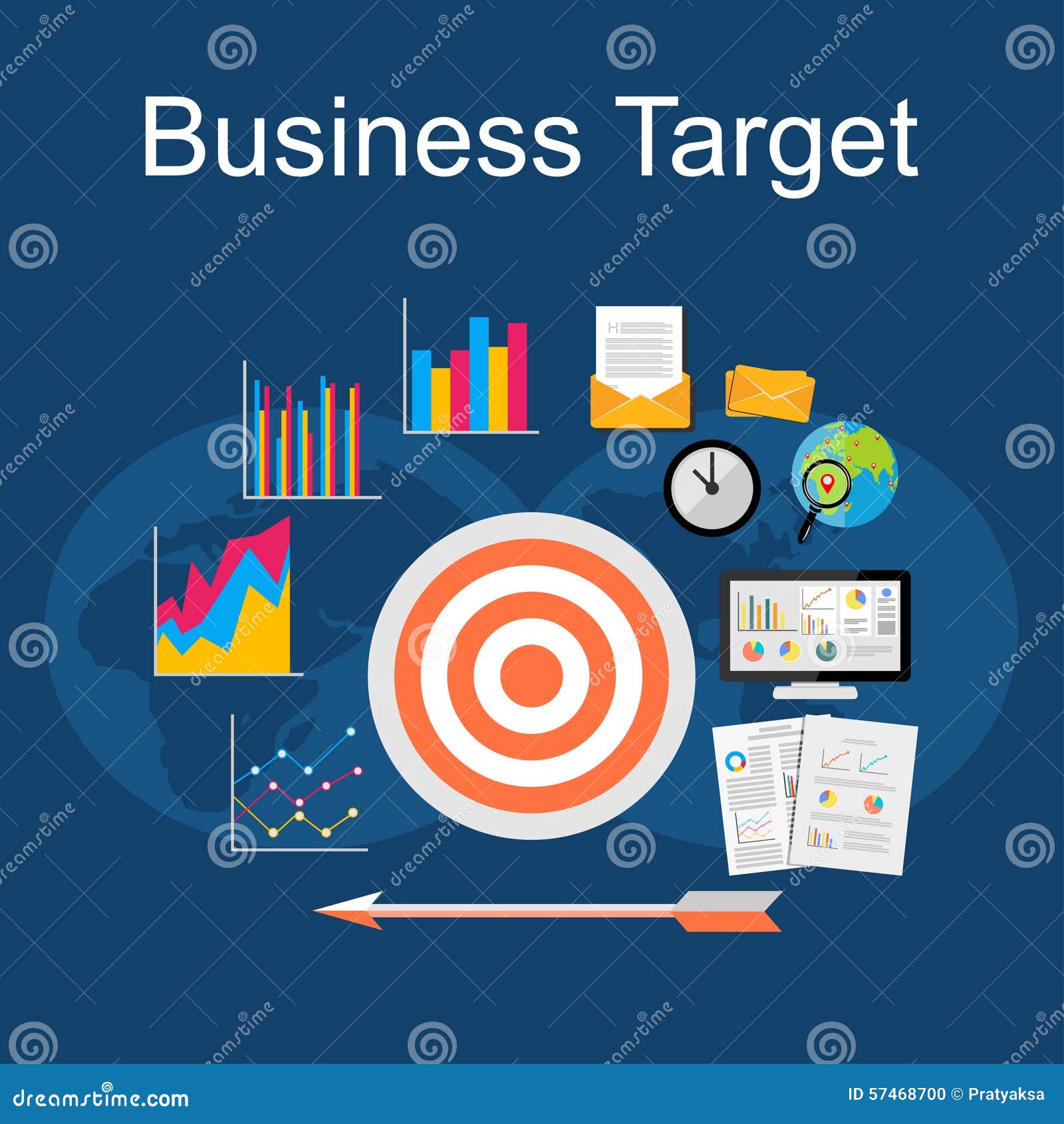 Business Target Illustration. Stock Vector - Illustration of ...