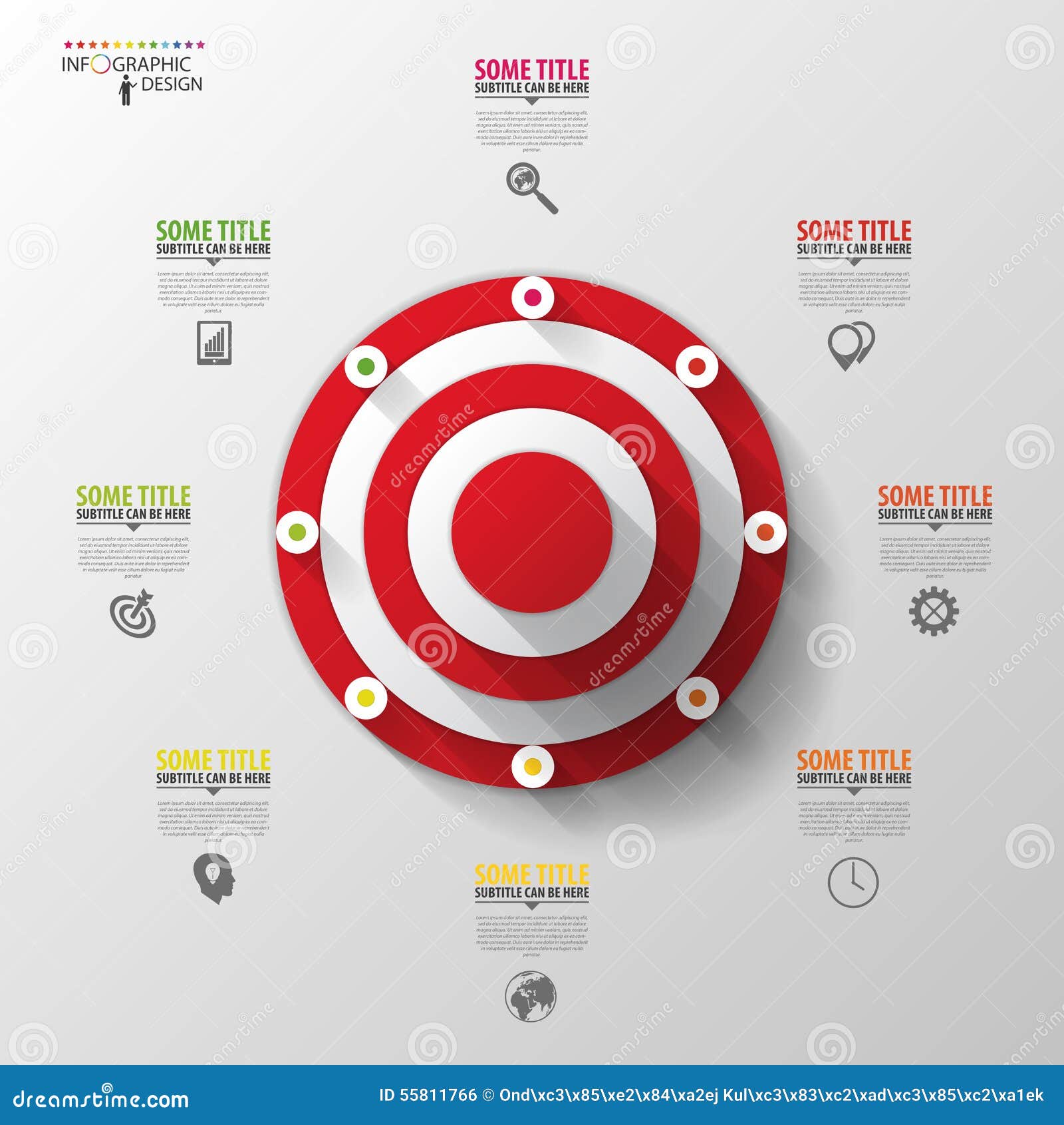 Business Target Marketing Concept. Infographics Template Stock Vector ...