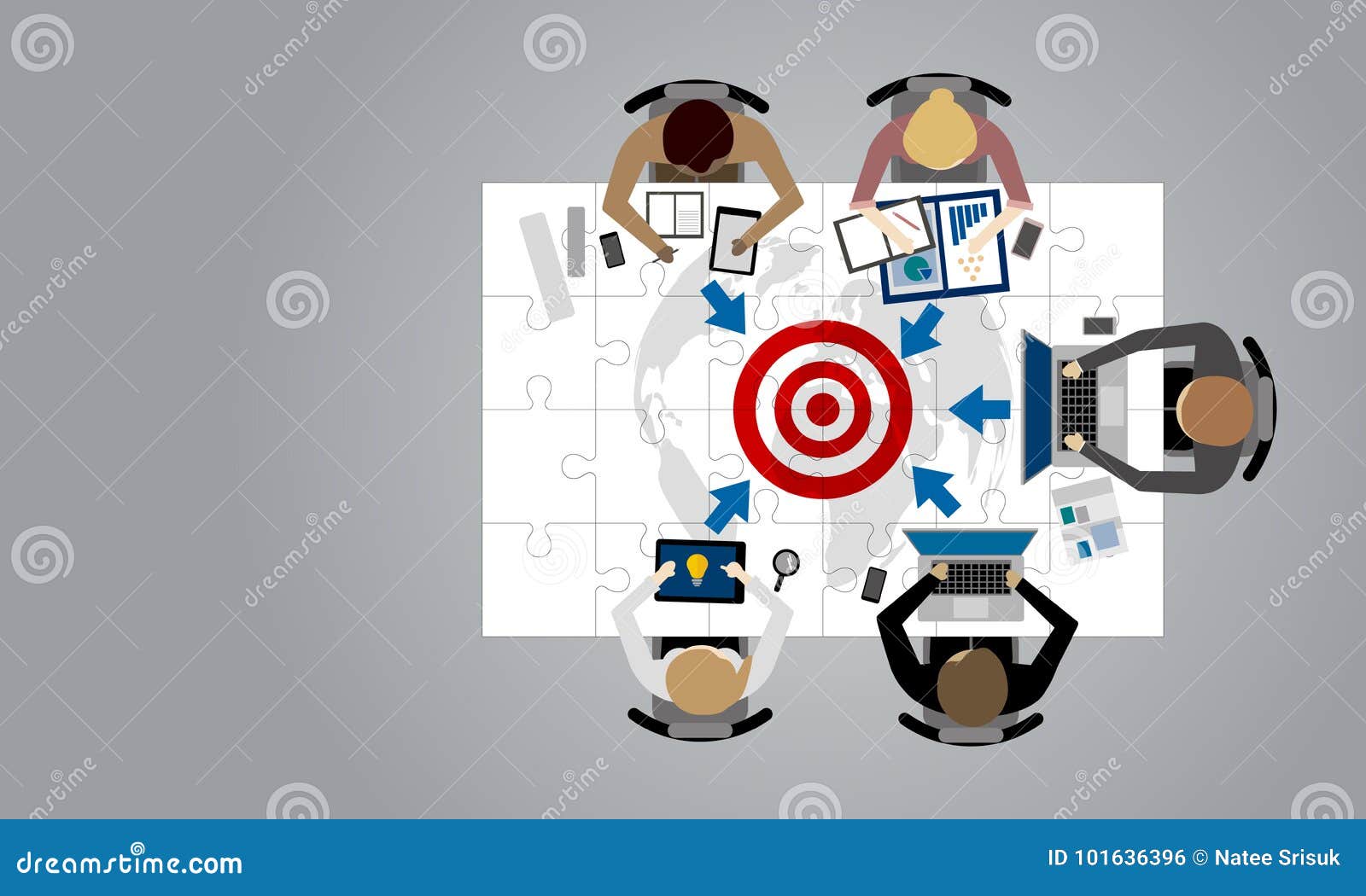Business Target and Teamwork Concept Stock Vector - Illustration of ...