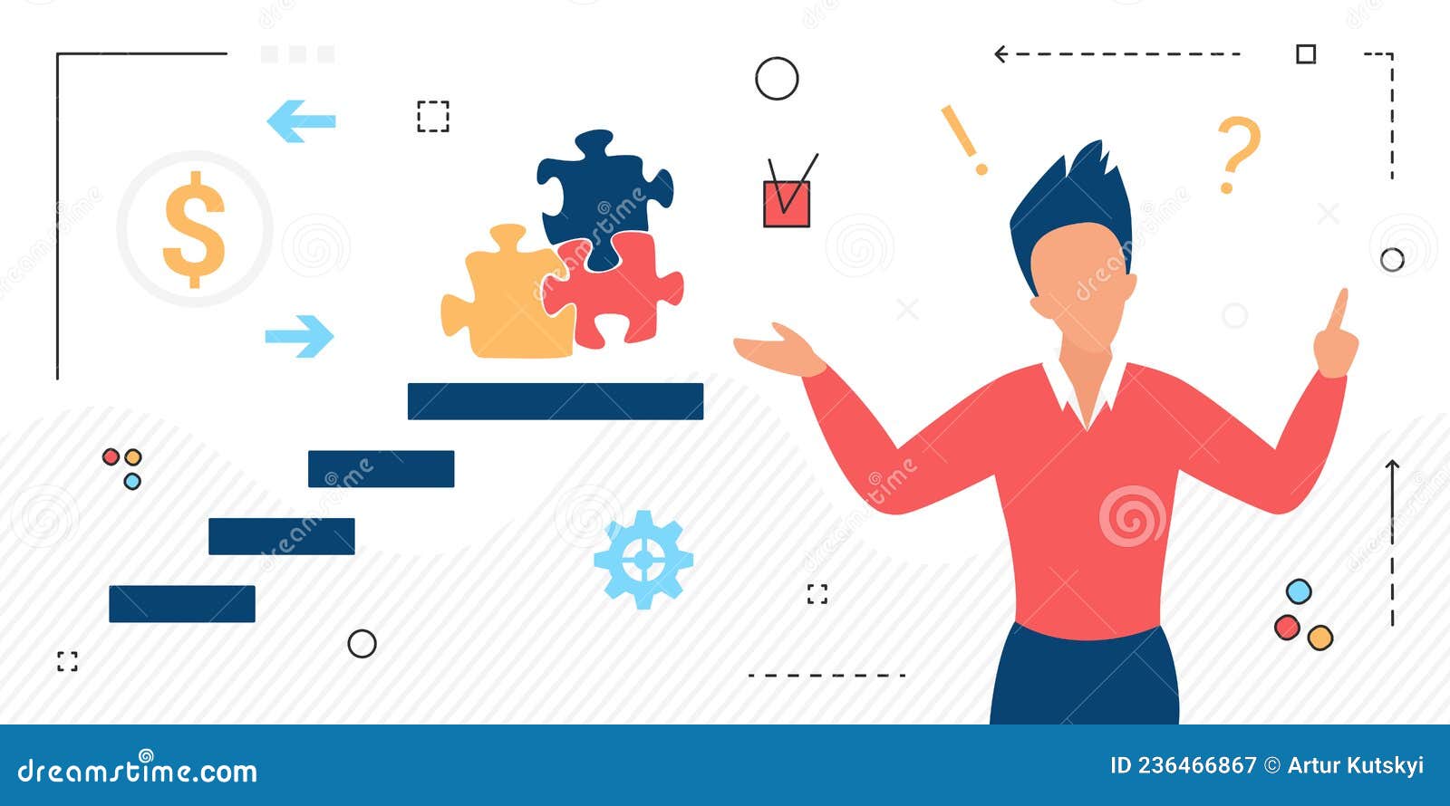 Business Task Achievement Ladder To Perfect Solution Stock Vector ...