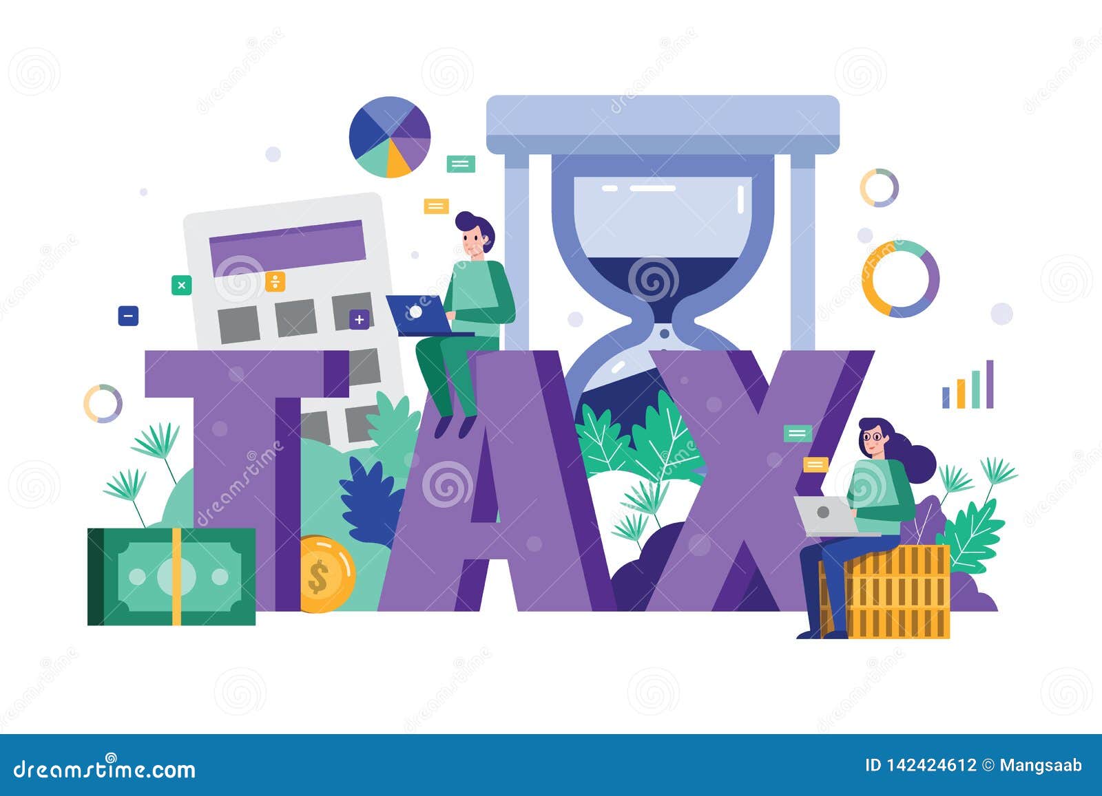 Business Team Analysis and Strategy Tax Data on Tax Time Deadline ...