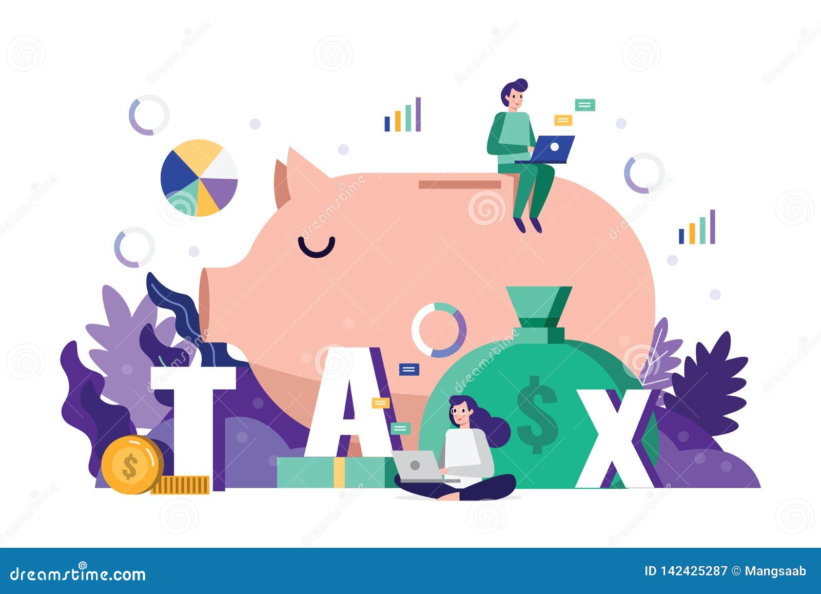 Business Team Analysis and Strategy Tax Financial Data on Tax Time ...