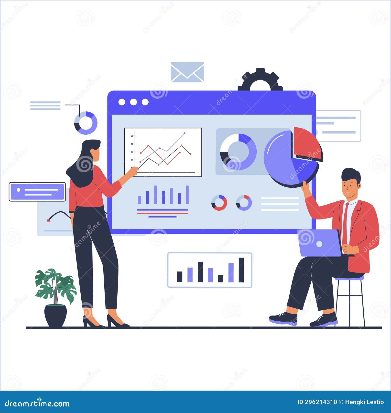 Business Team Analytics Concept Illustration Stock Vector ...